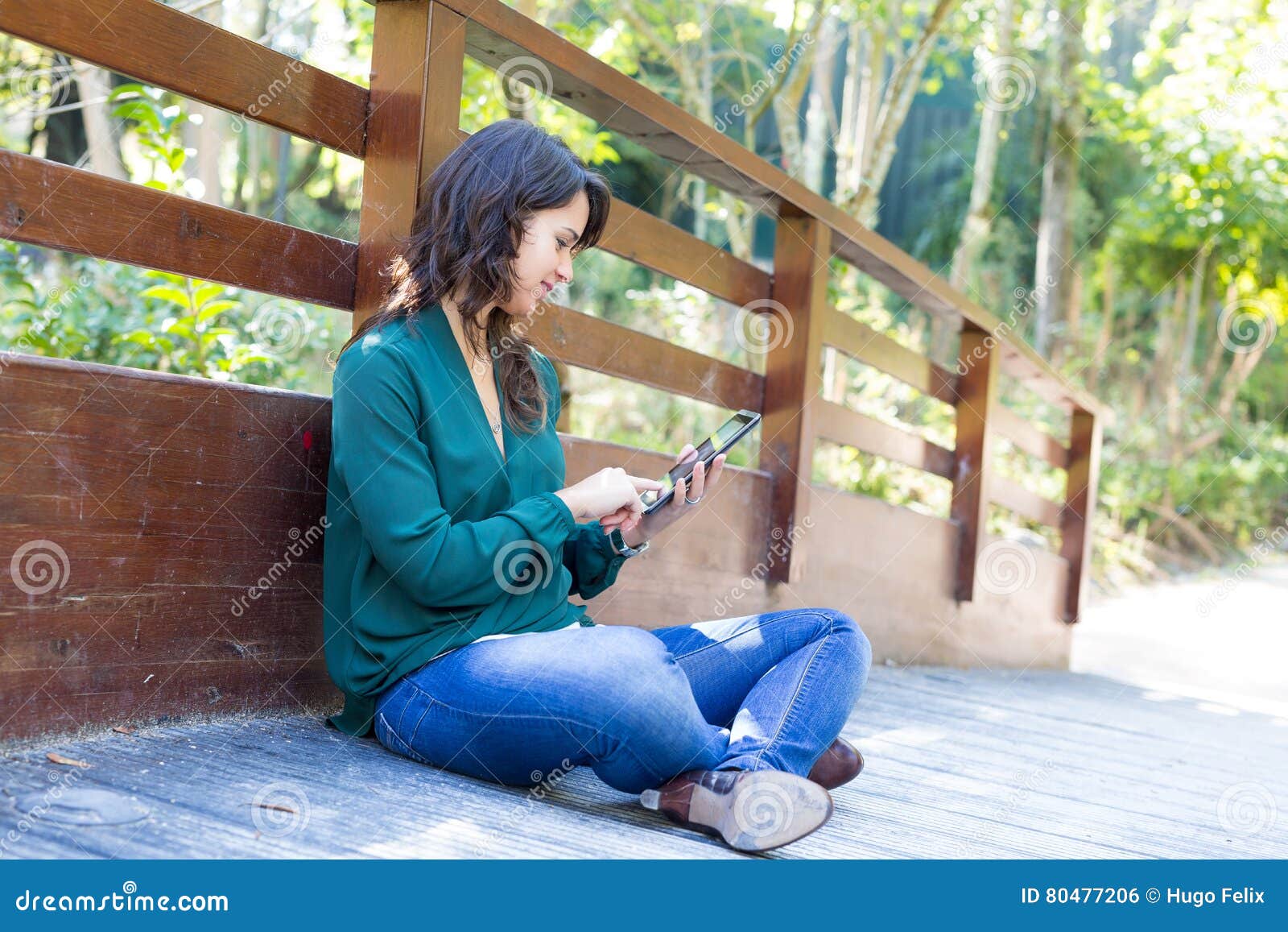 Finally ! a day off! stock photo. Image of bench, brunette - 80477206
