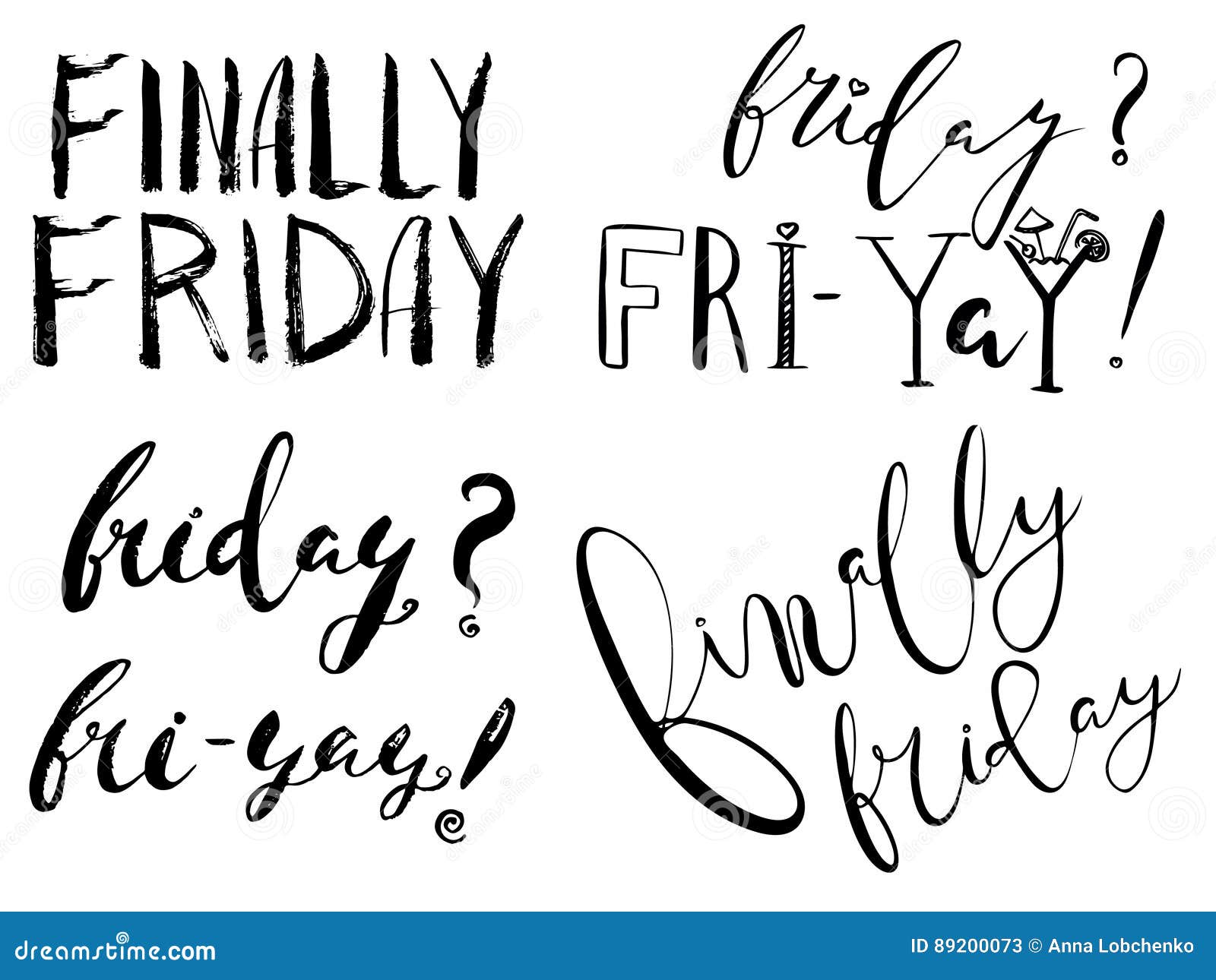 Finally Friday.Inspiring Quote.Vector Calligraphy. | CartoonDealer.com ...