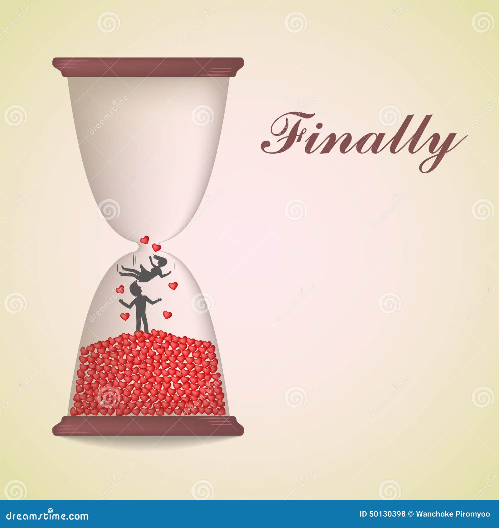 Finally stock vector. Illustration of hourglass, inside - 50130398