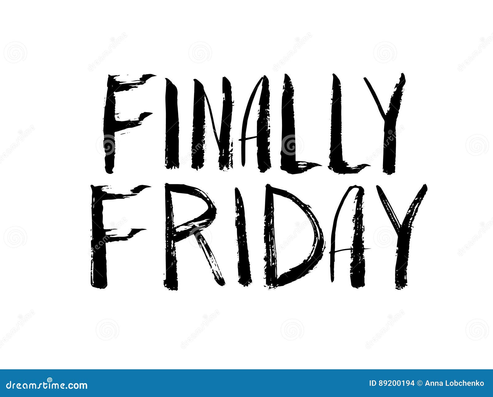 Finalmente Viernes Cita Inspiradora Caligrafía Del Vector Ilustración ...