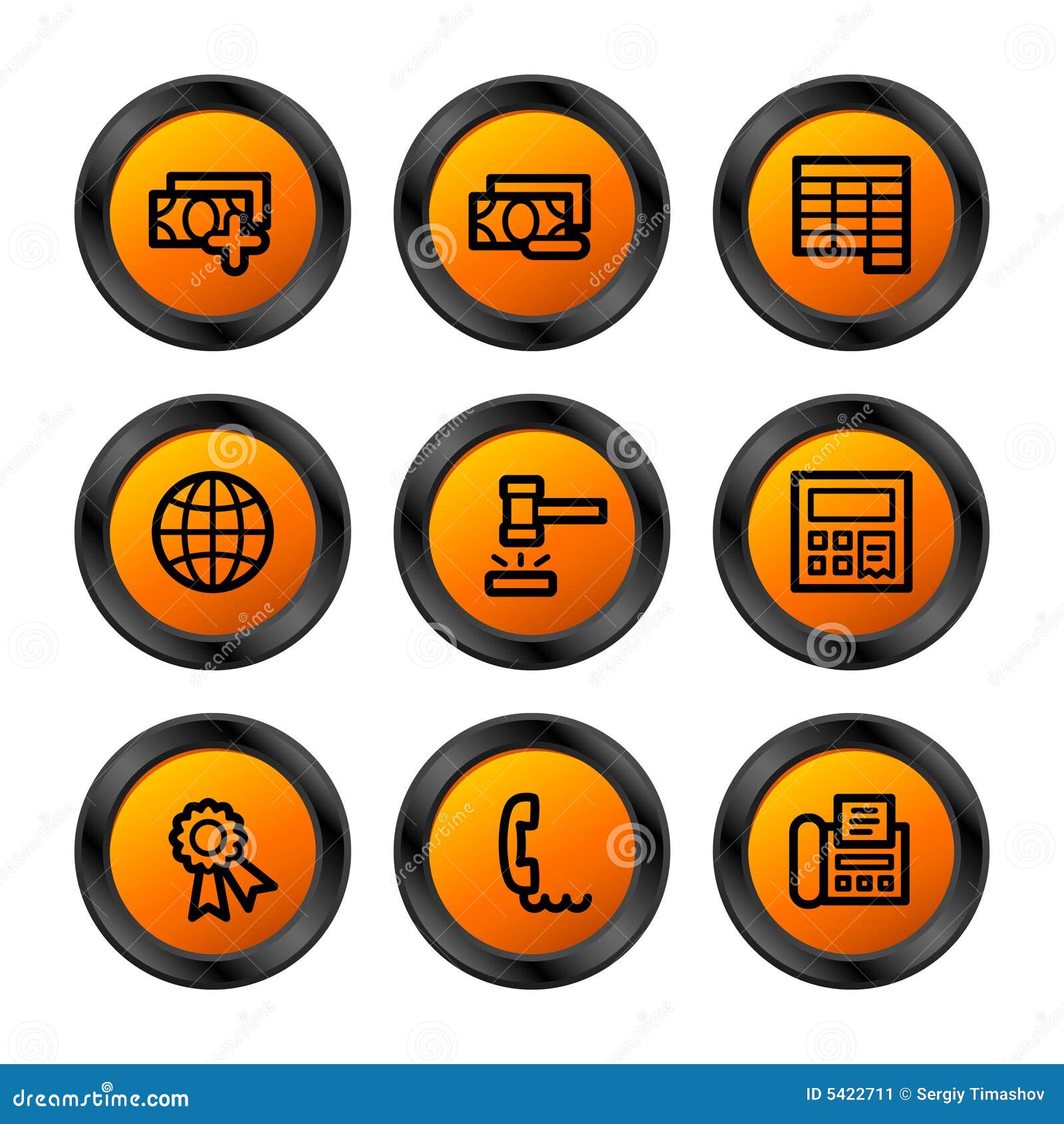 Finance 2 Icons, Orange Series Stock Vector - Illustration of contour ...