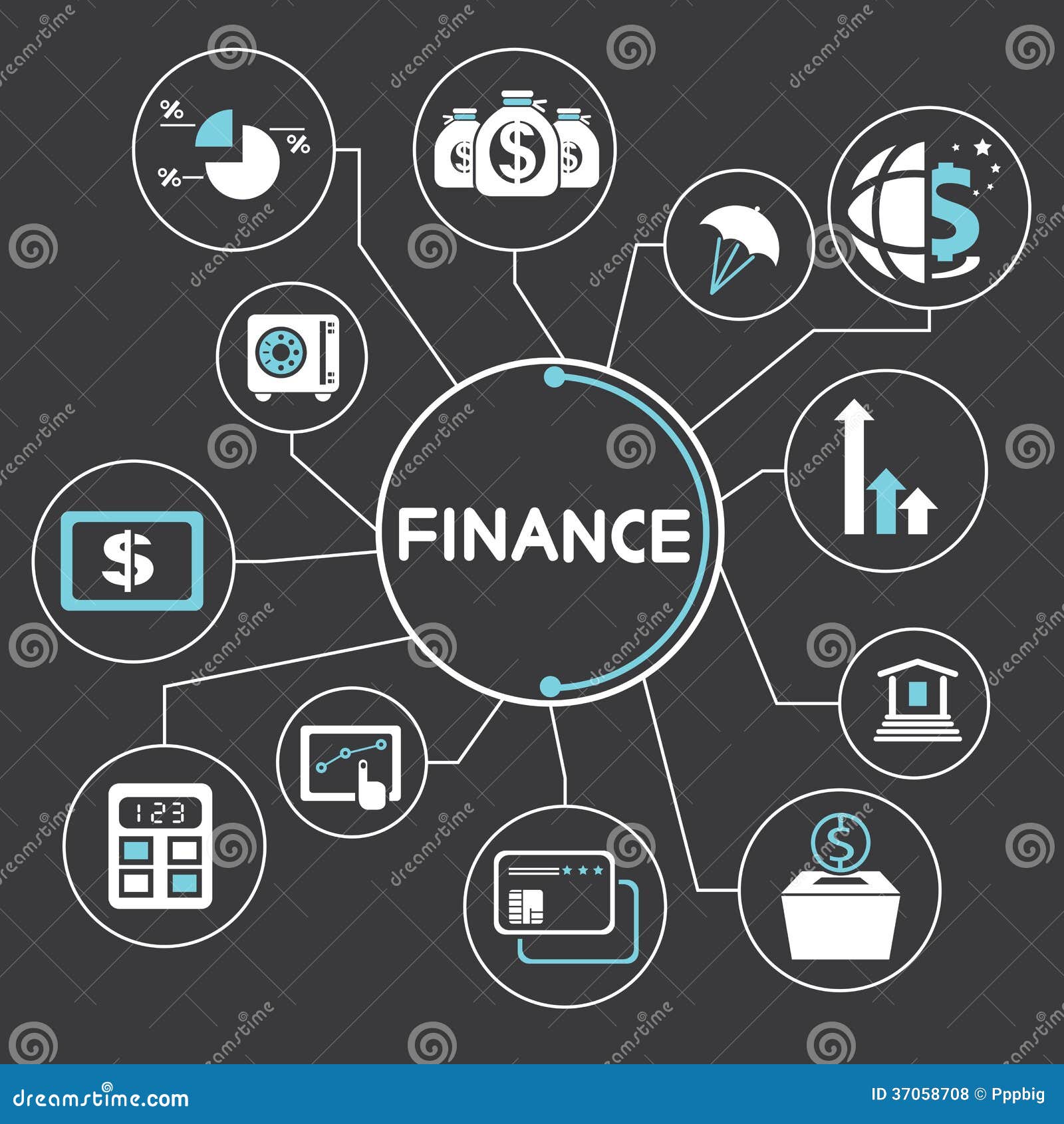 Finance stock illustration. Illustration of chart, link - 37058708
