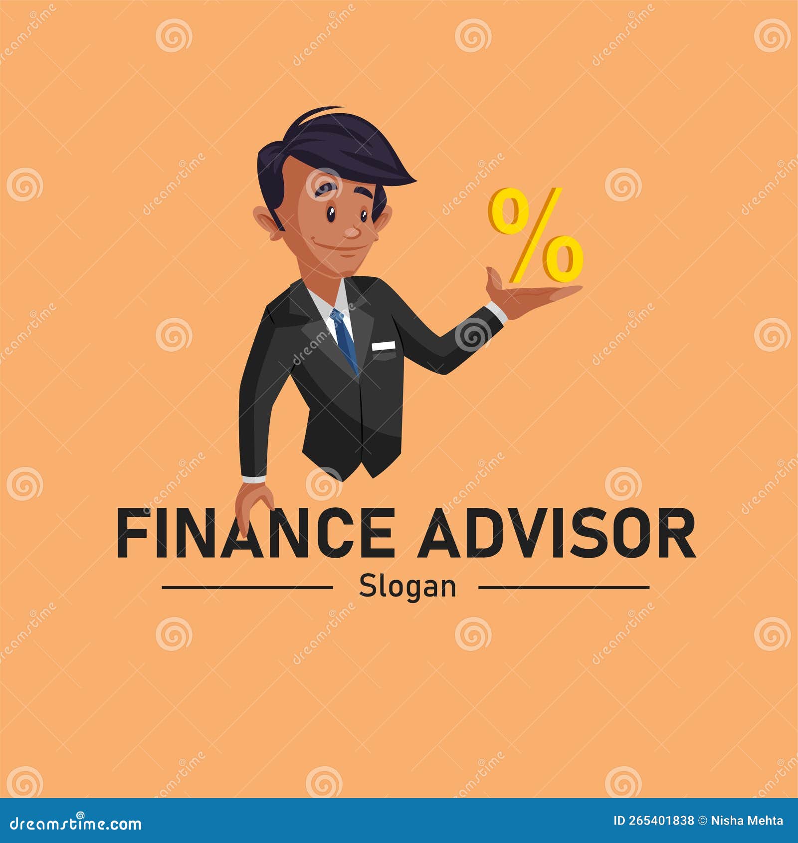 Finance Advisor Vector Mascot Logo Stock Vector - Illustration of ...