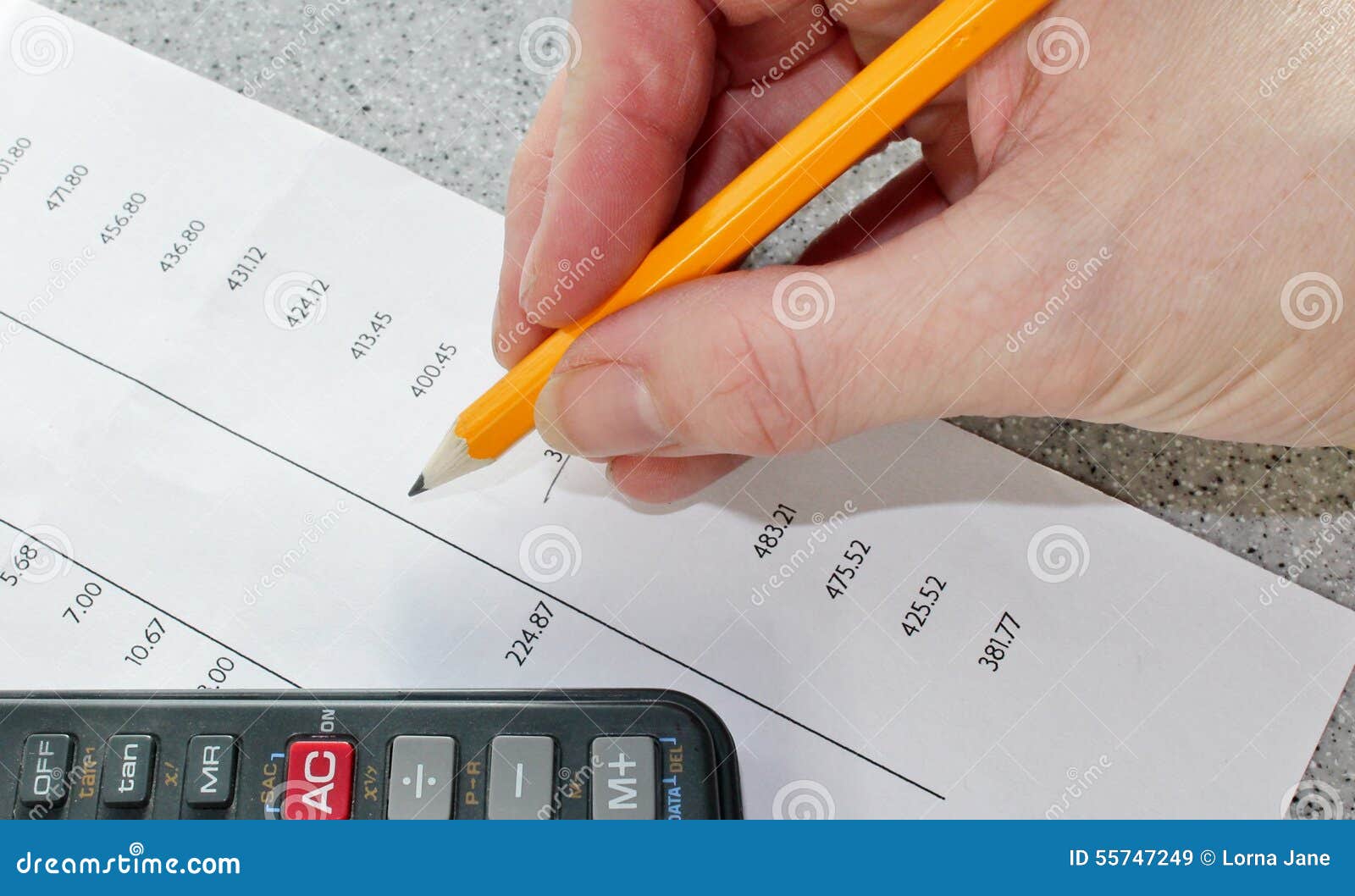 Maths Finance Bank Statement Calculator Tax Time Stock Image - Image of ...