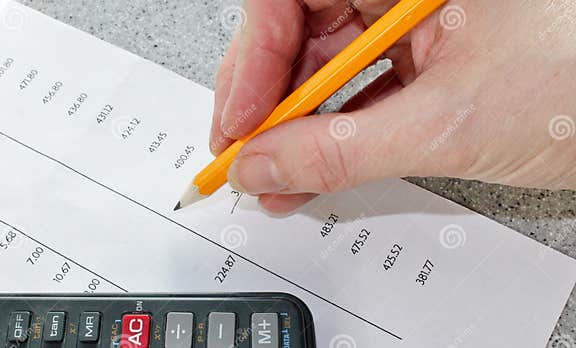 Maths Finance Bank Statement Calculator Tax Time Stock Image - Image of ...