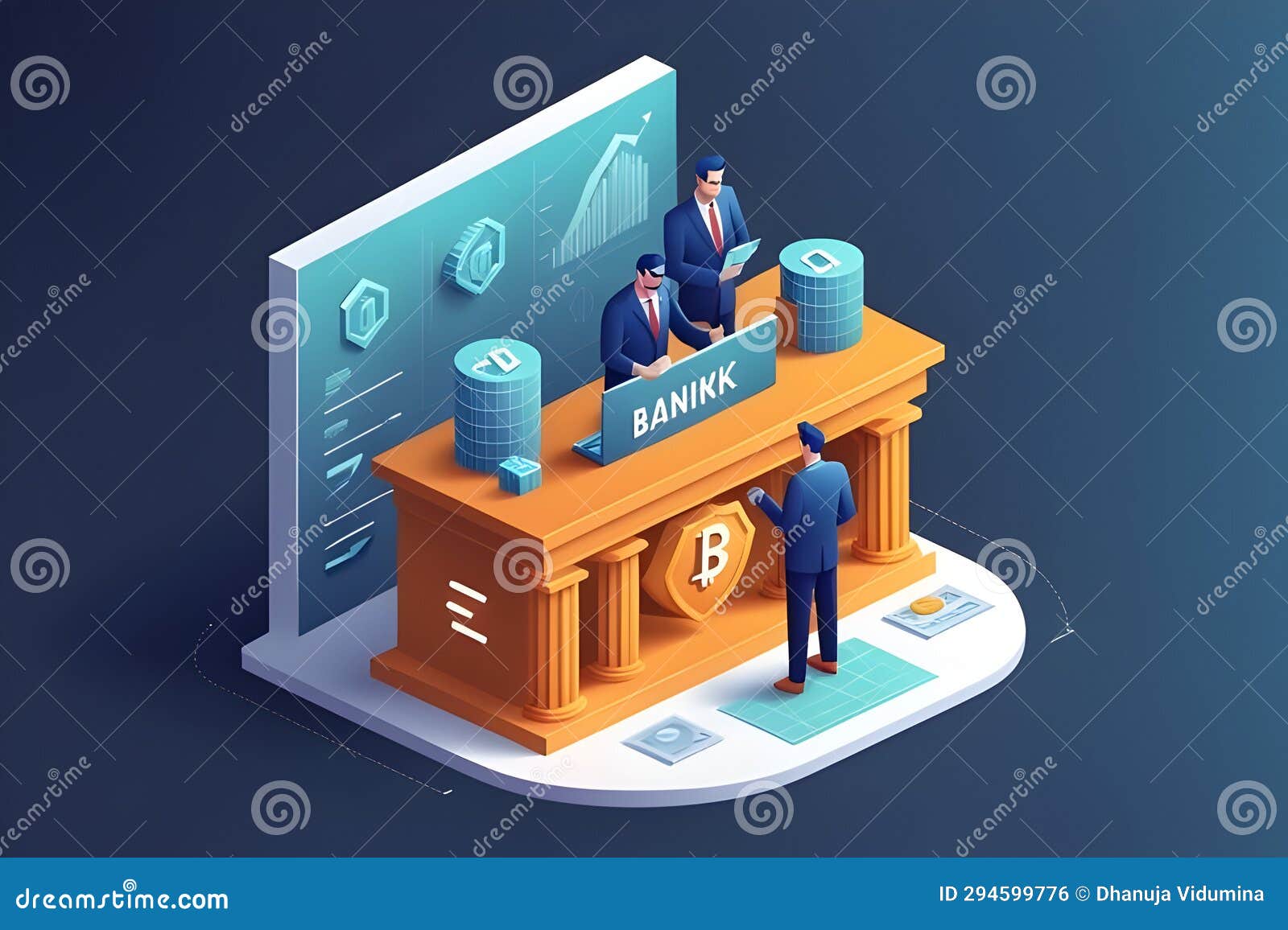 Finance Banking Api Concept 3D Vector Illustration Stock Illustration - Illustration of network ...