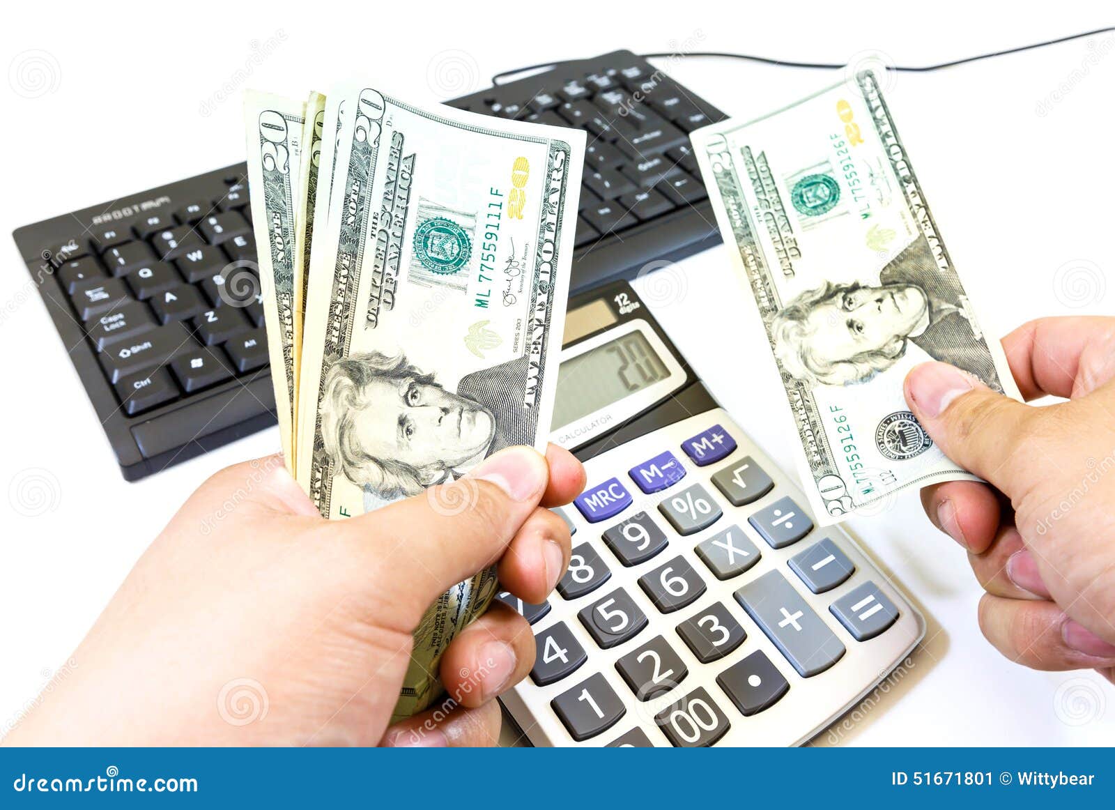Finance and Banking with a Calculator and Money Stock Image - Image of ...