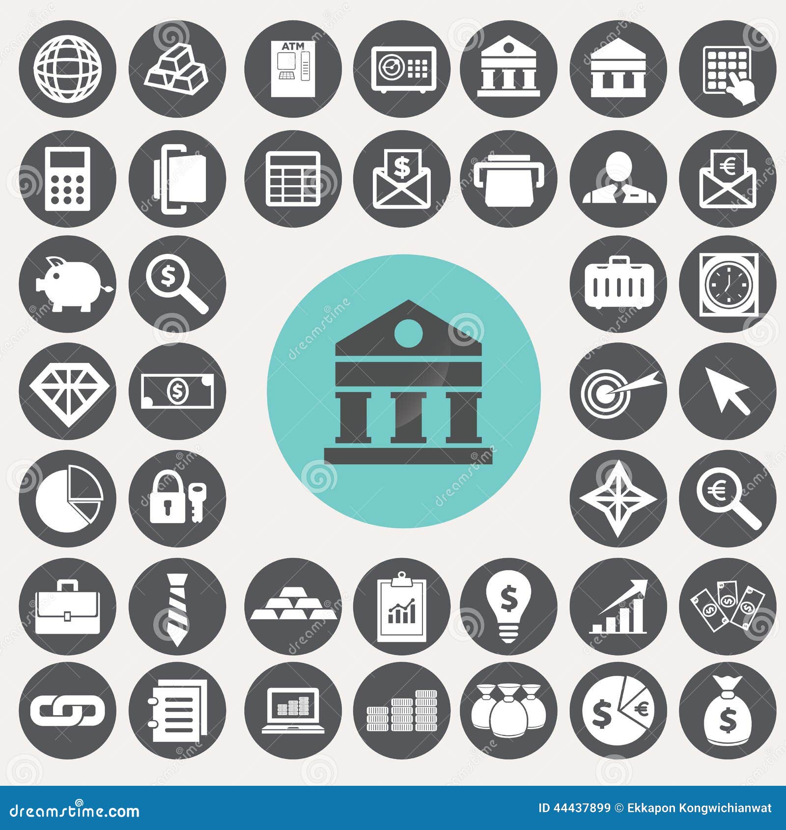 Finance and Banking Icons Set. Stock Illustration - Illustration of ...