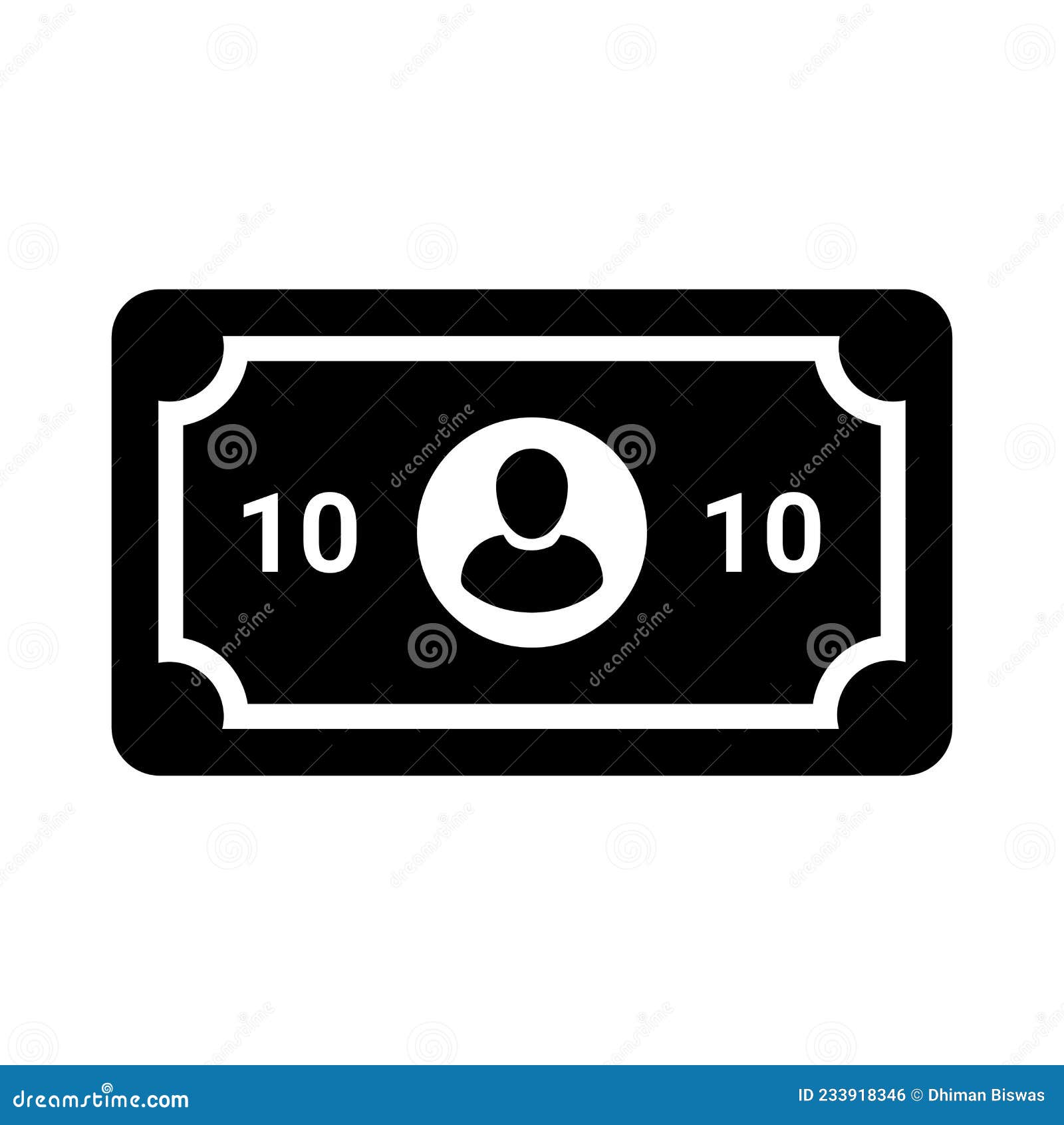 Finance, Banknote, Dollar Icon. Black Vector Graphics Stock Vector ...