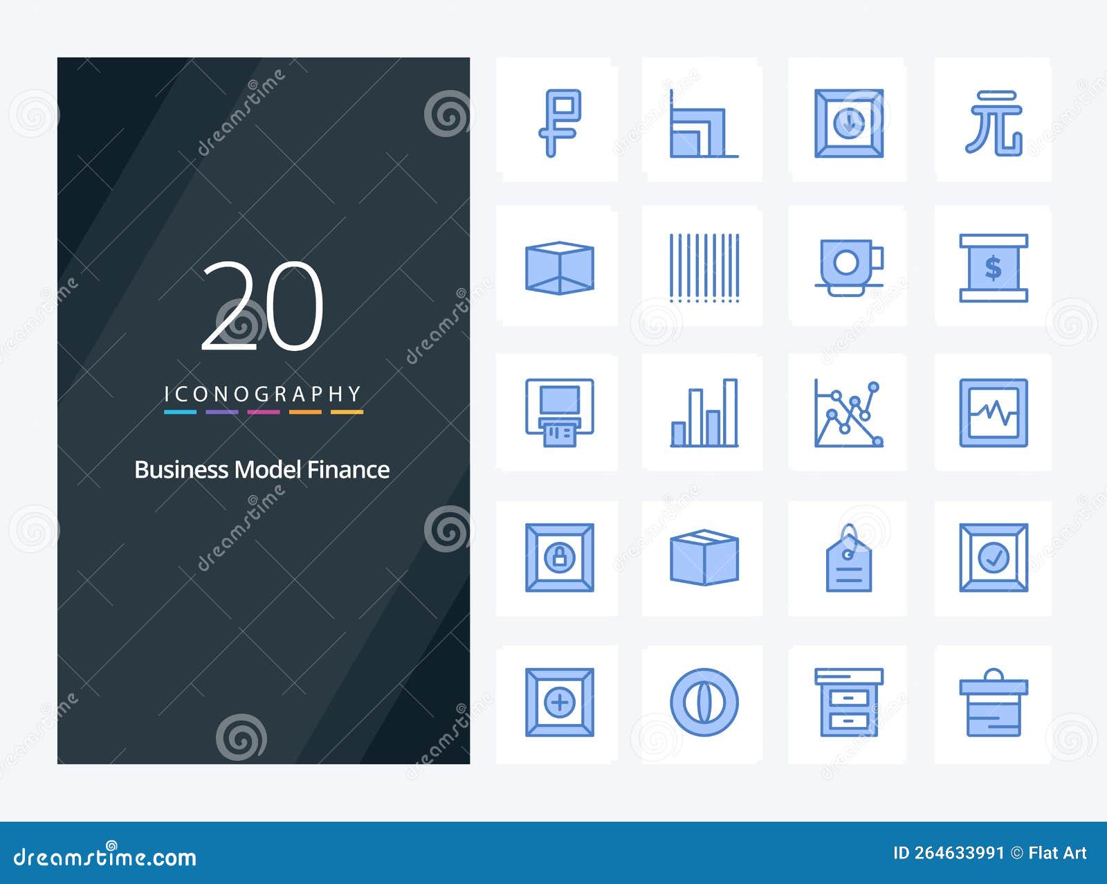 20 Finance Blue Color Icon for Presentation Stock Vector - Illustration ...
