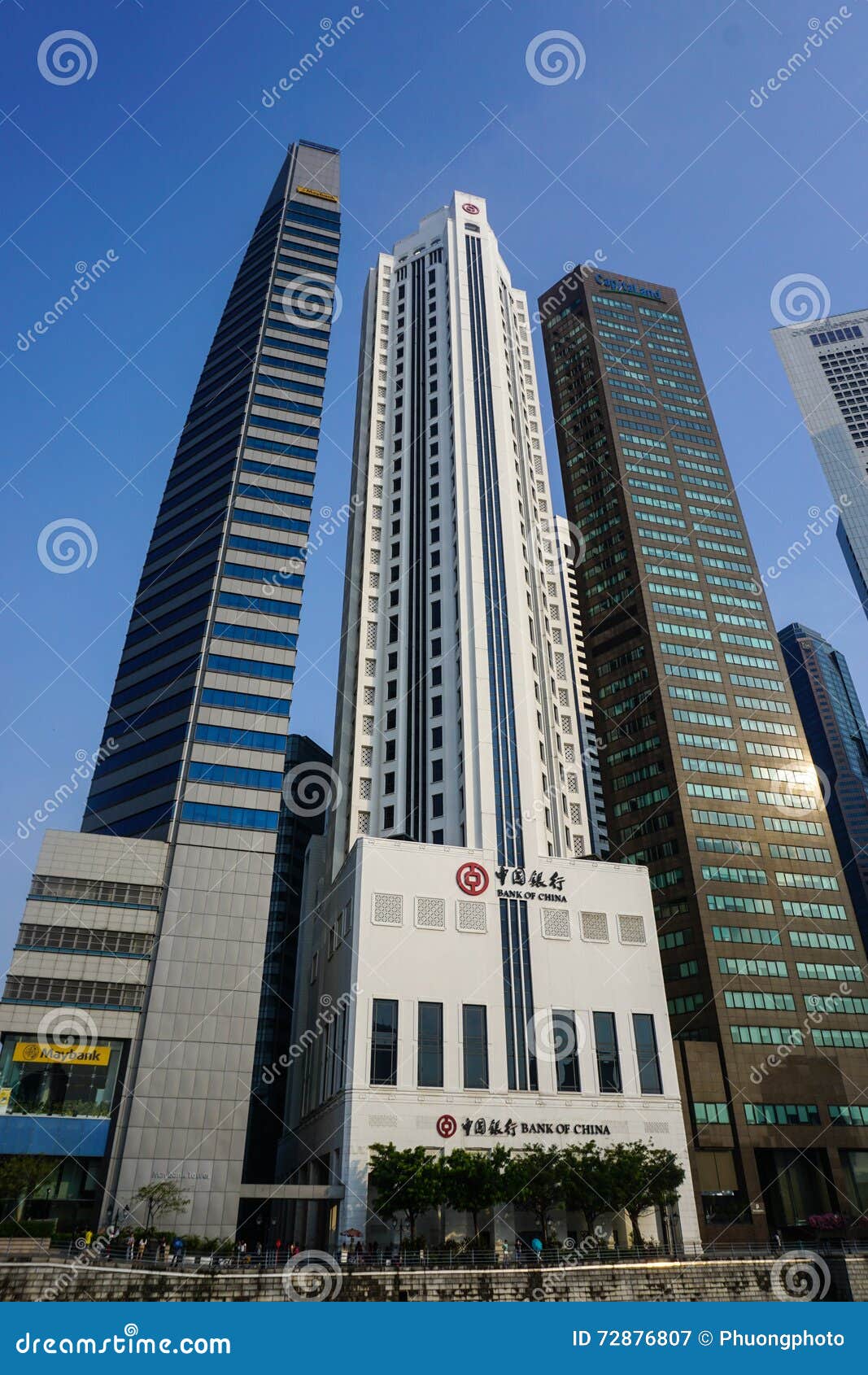 Finance Buildings Located at Business District in Singapore Editorial ...