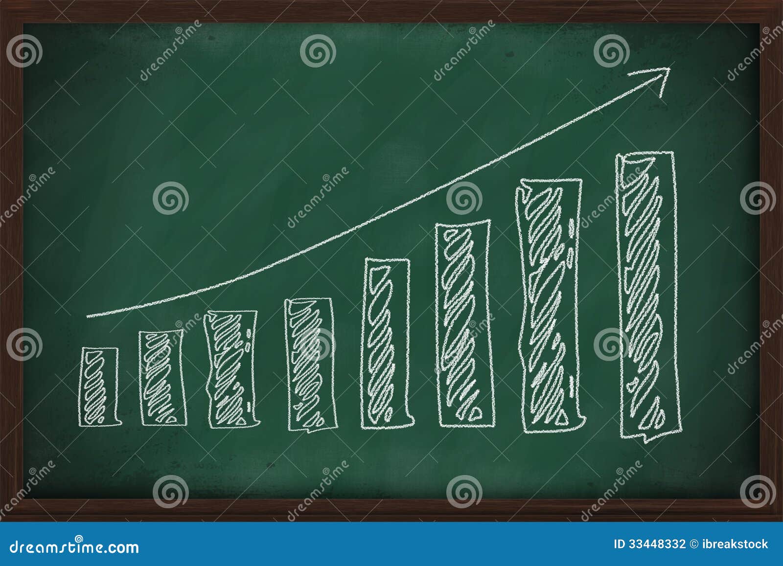 Finance Business Graph on Chalkboard Stock Illustration - Illustration ...