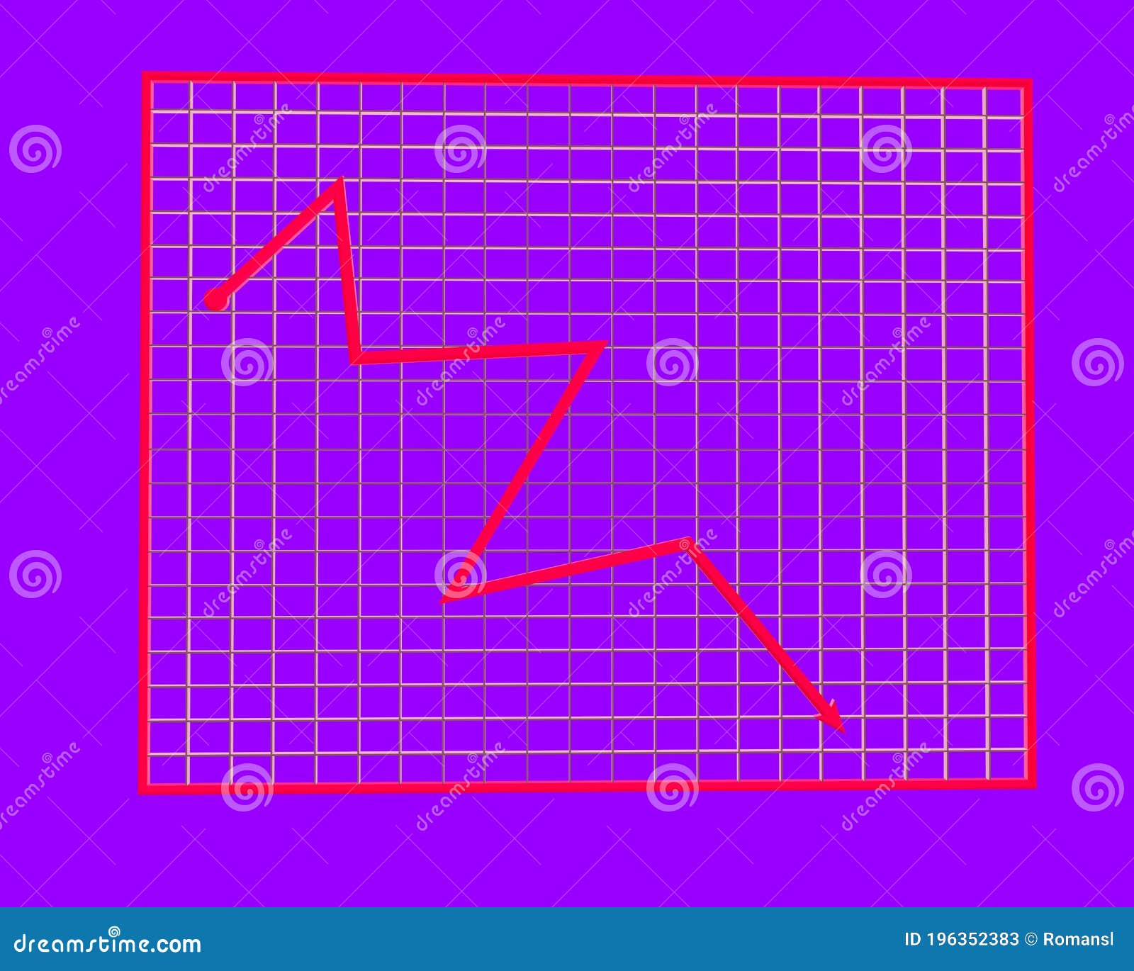 Finance Business Graph. Falling Line Graph Placed in a Grid Stock ...