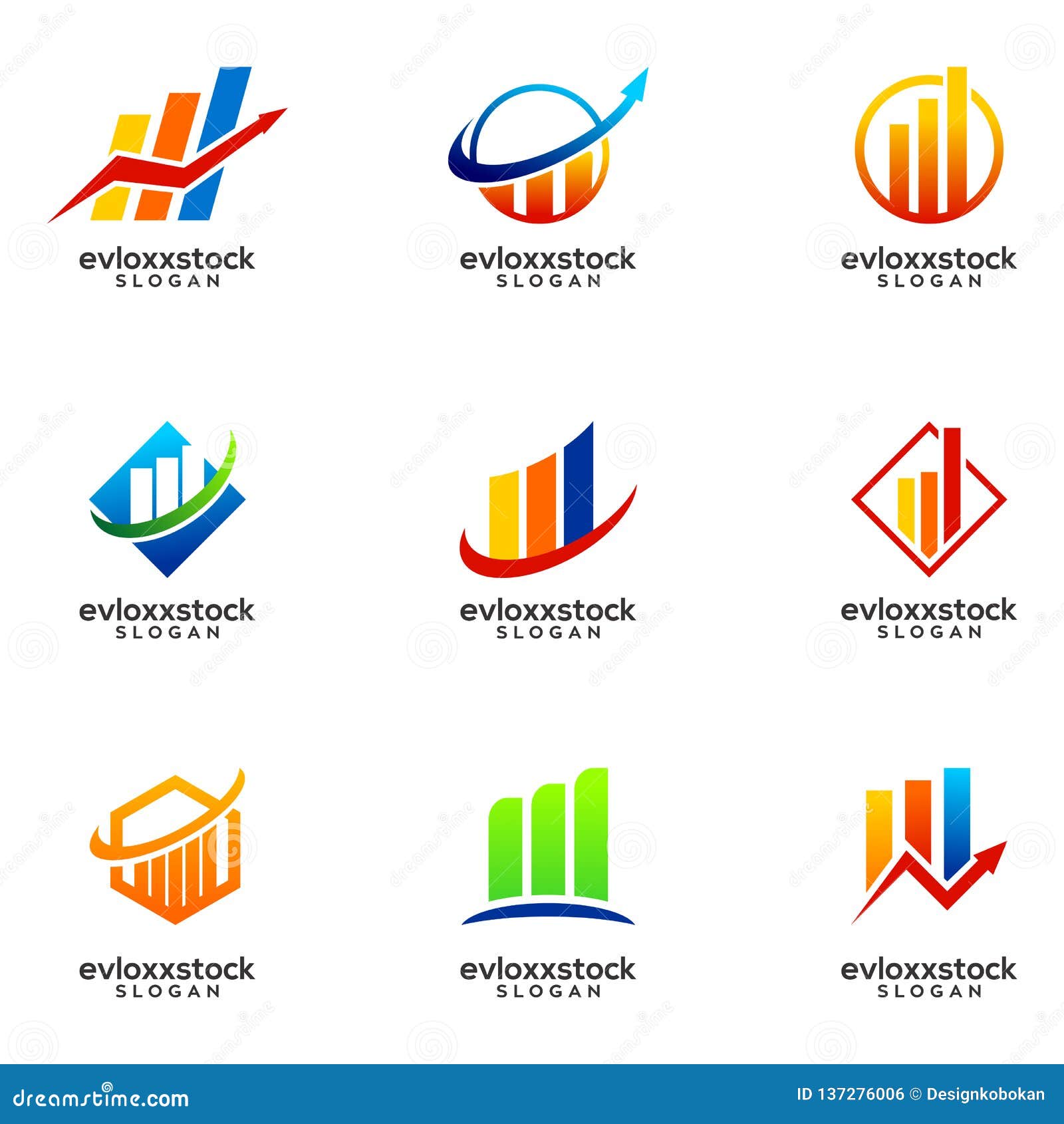 Set of Finance Business Logo Design Template Stock Illustration ...