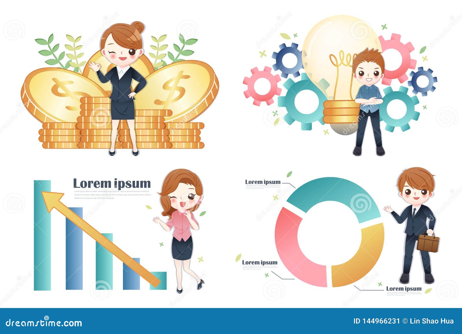 Finance and Business Teamwork Stock Vector - Illustration of design ...