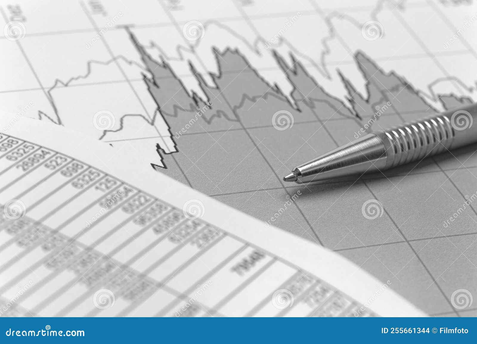 Finance and Calculation with Stock Market Chart Stock Photo - Image of ...