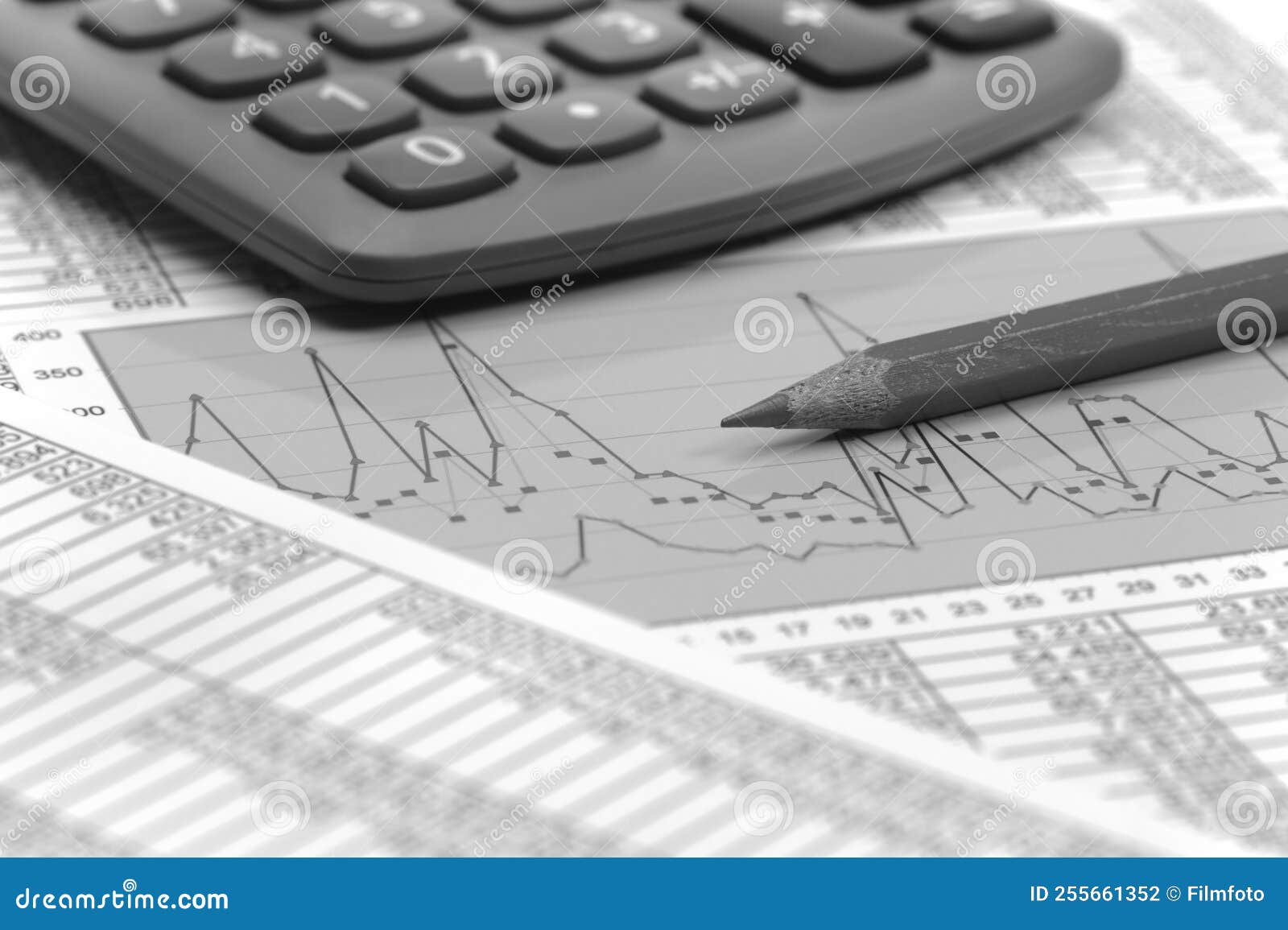 Finance and Calculation with Stock Market Chart Stock Photo - Image of ...