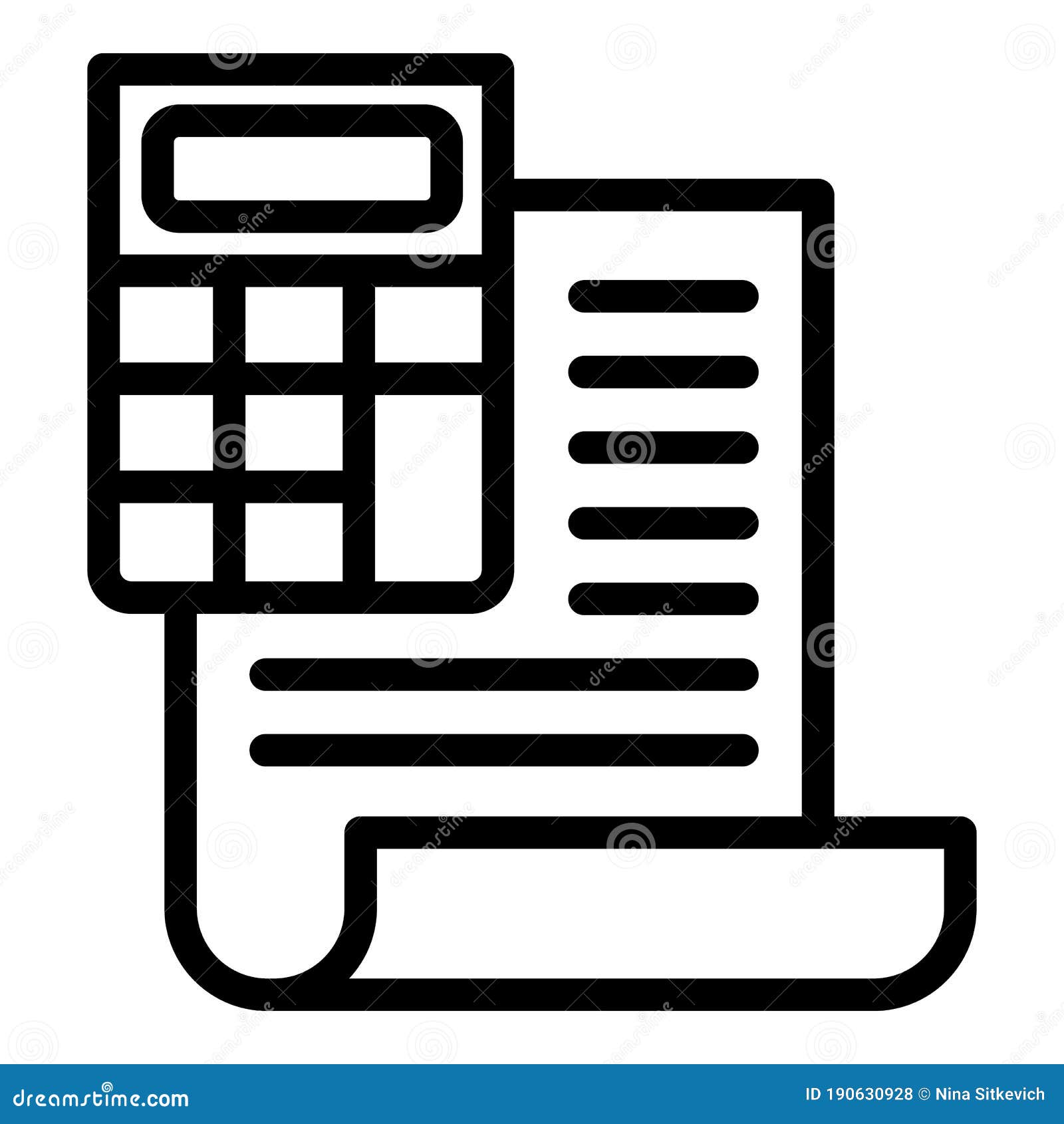 Finance Calculator Report Icon, Outline Style Stock Vector ...