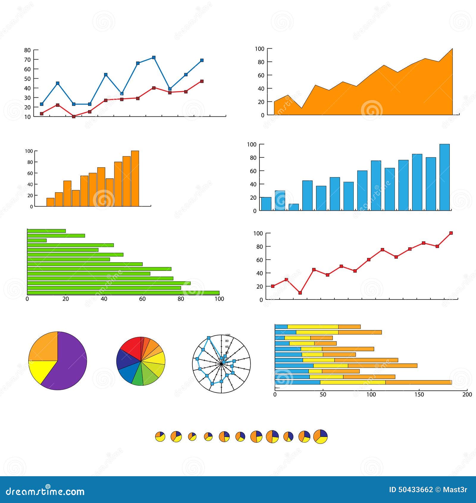Finance Chart Graphics Diagram Set Vector Stock Vector - Illustration ...