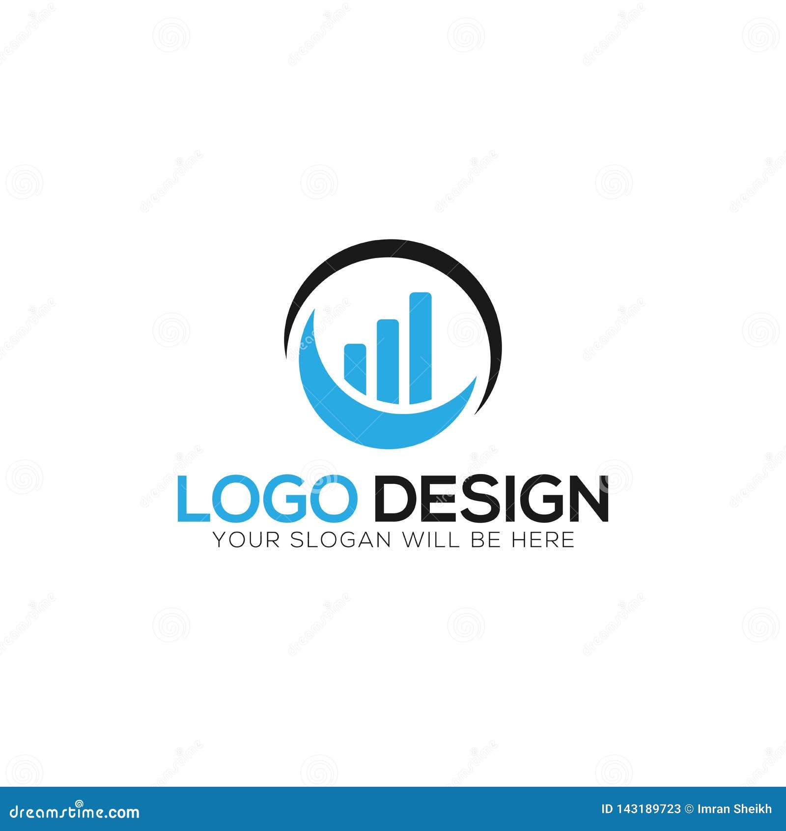 Finance Chart Logo with Circle Template Stock Illustration ...
