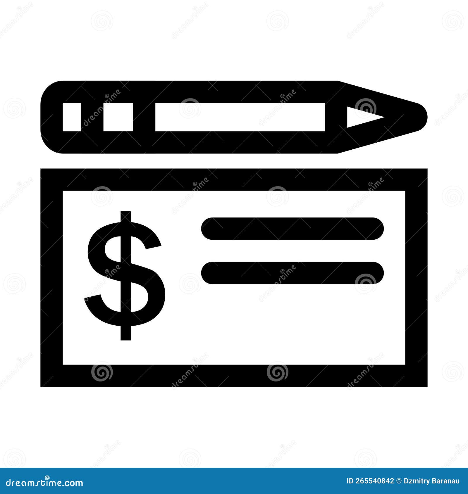 Finance Check Icon Line Isolated on White Background. Black Flat Thin ...