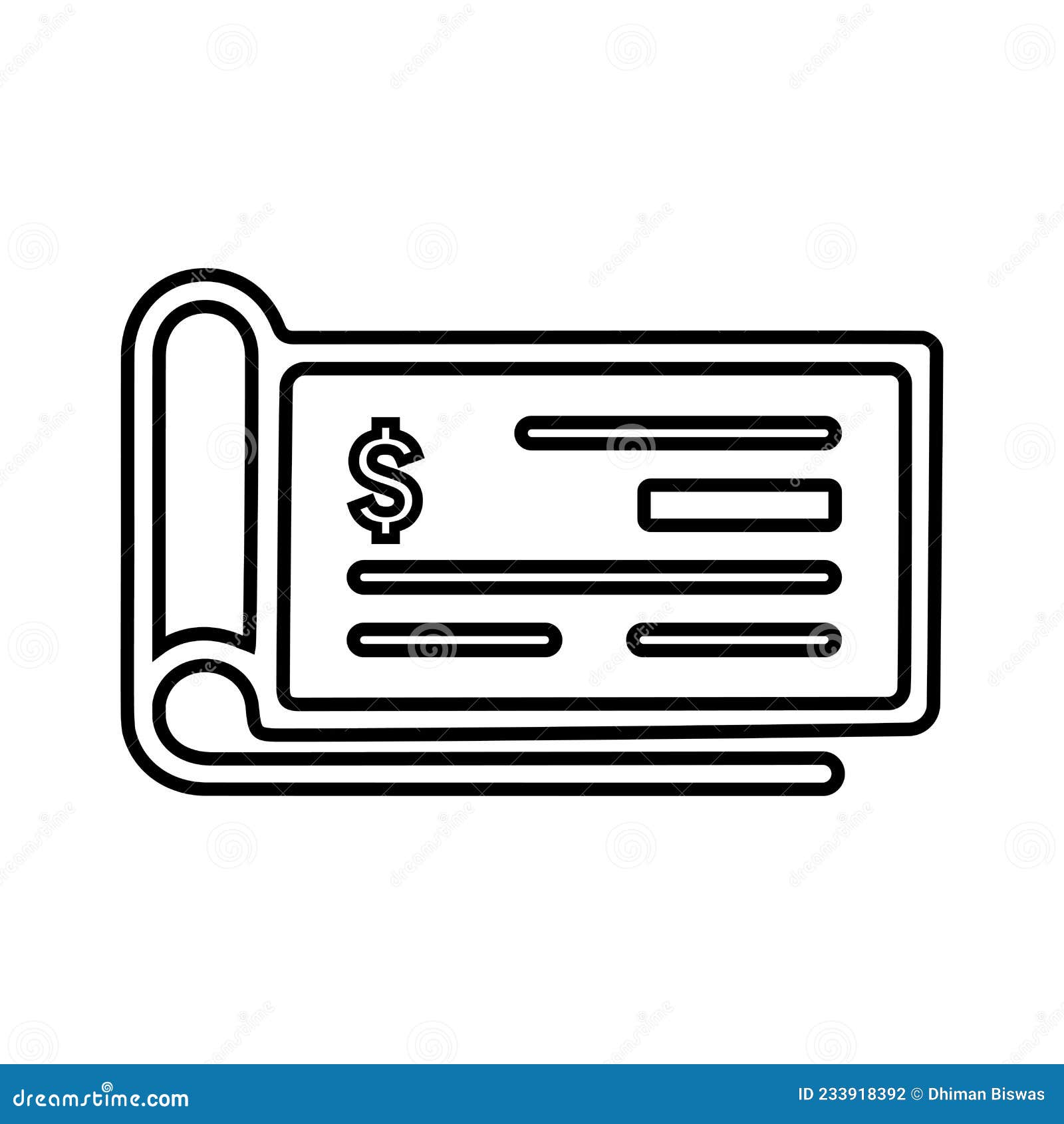 Checkbook With Pen Line Icon, Outline Vector Sign, Linear Style ...