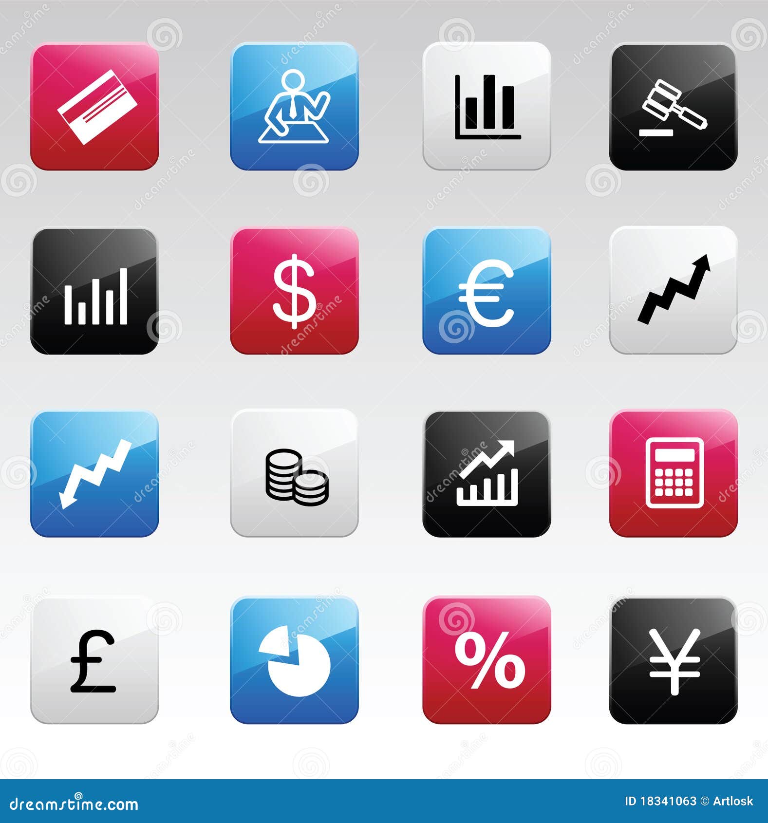 Finance color icons stock vector. Illustration of grey - 18341063