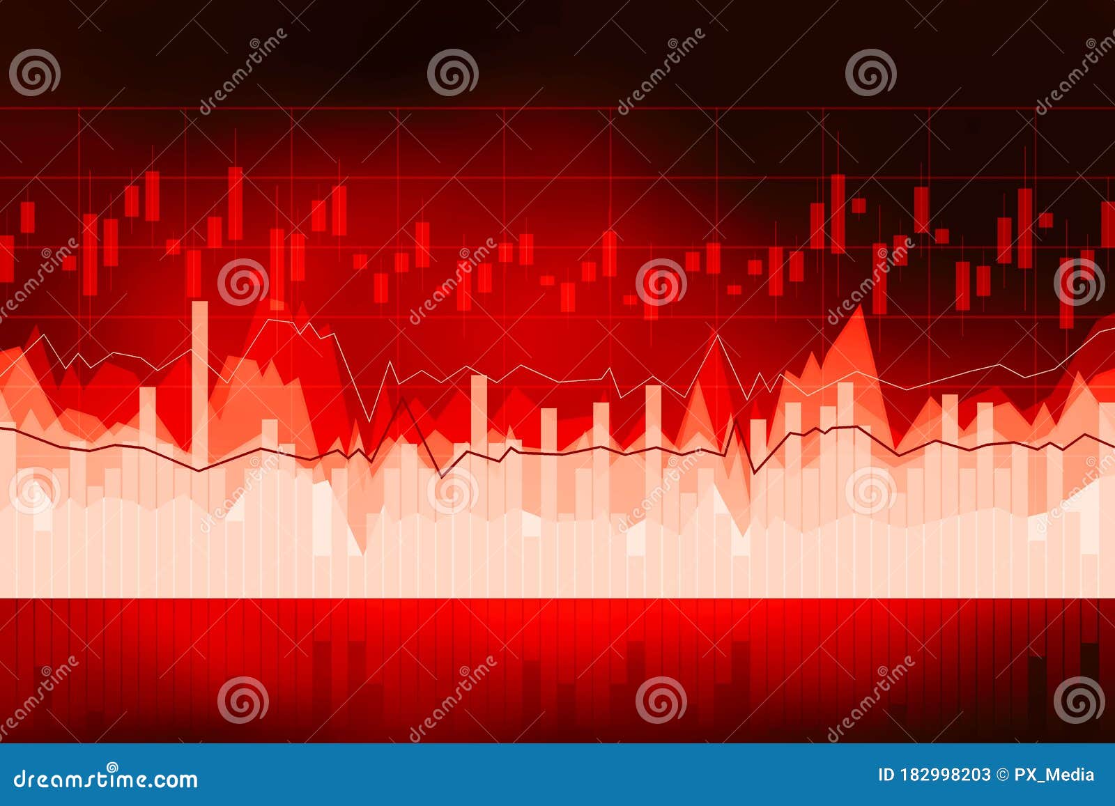 Abstract Red Financial Data Chart Stock Illustration - Illustration of ...
