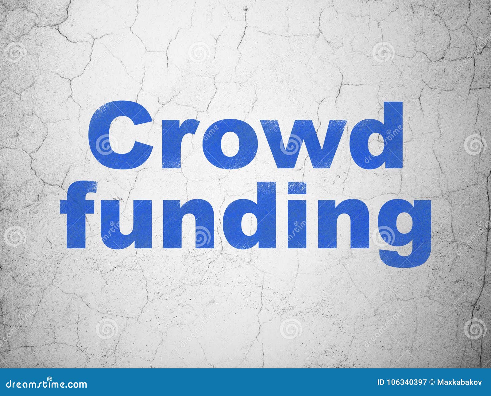 Finance Concept: Crowd Funding on Wall Background Stock Illustration ...