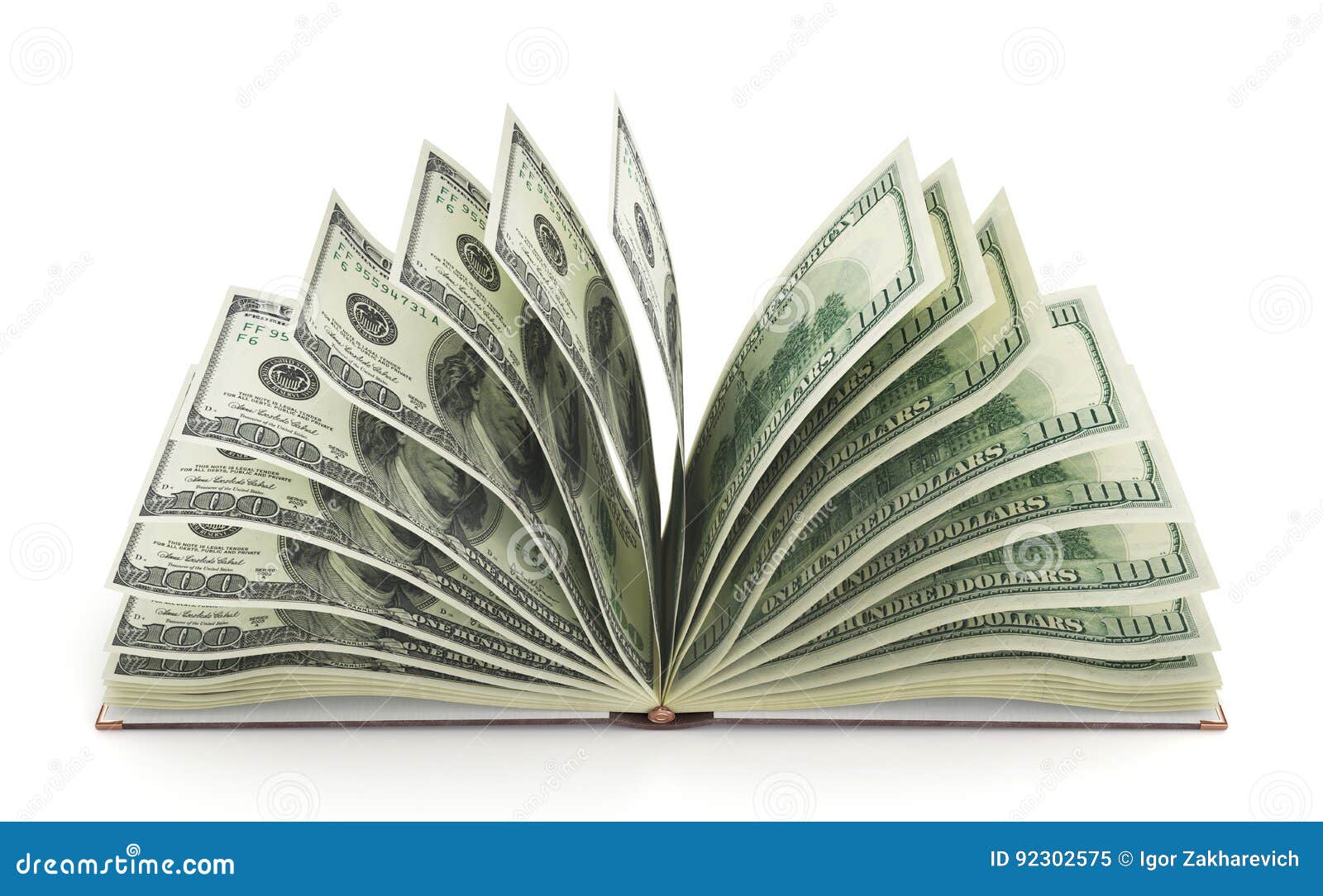 Finance Concept. Book with Money As Pages Stock Illustration ...
