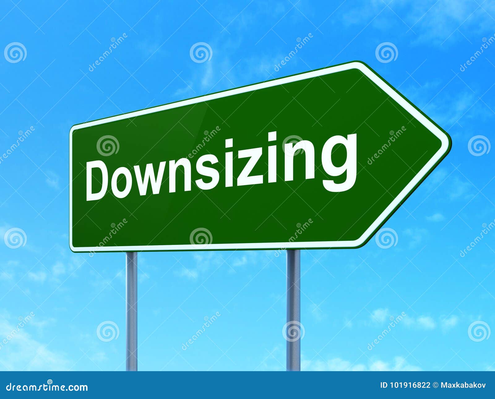 Finance Concept: Downsizing on Road Sign Background Stock Illustration ...