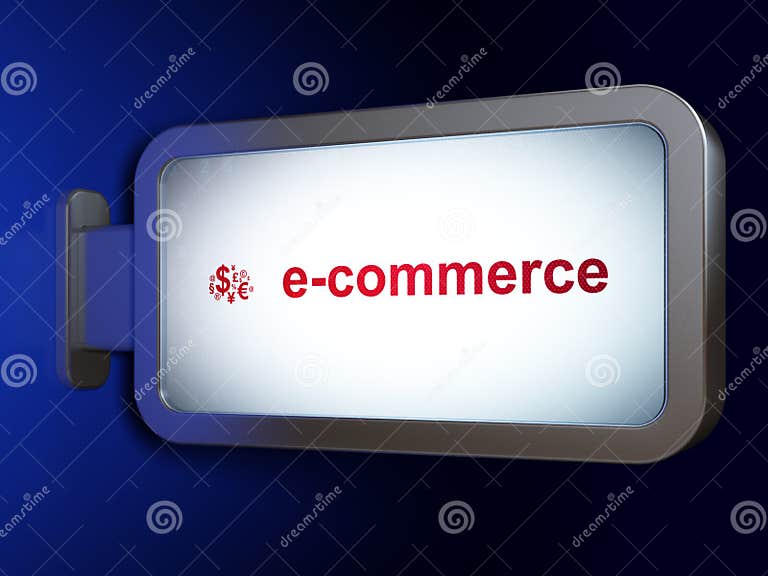 Finance Concept: E-commerce and Finance Symbol on Billboard Background ...