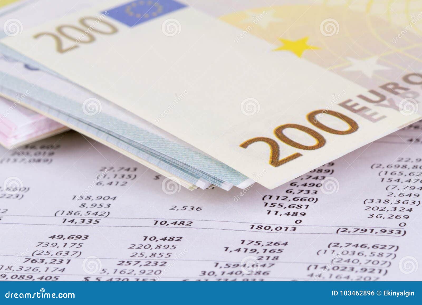 Graph Chart Management with Euro Banknotes Stock Photo - Image of ...