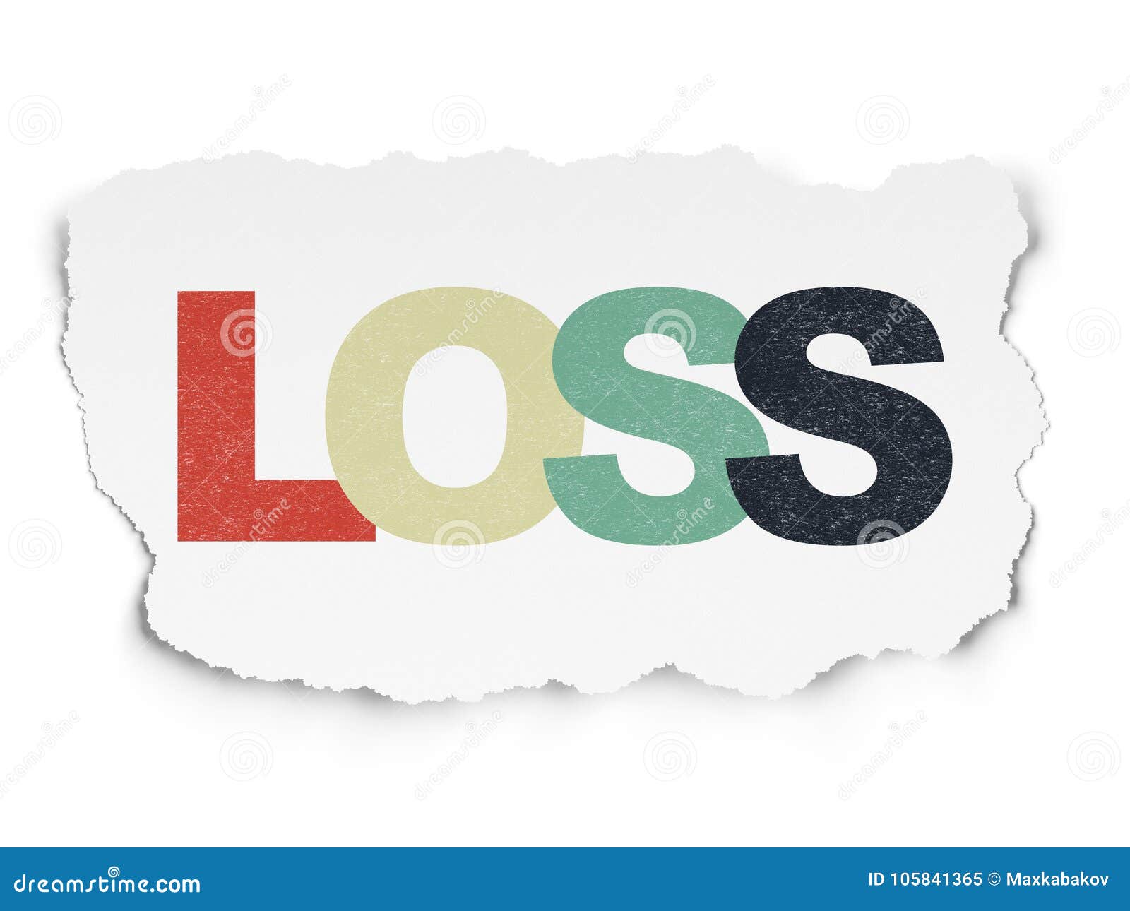 Finance Concept: Loss on Torn Paper Background Stock Illustration ...