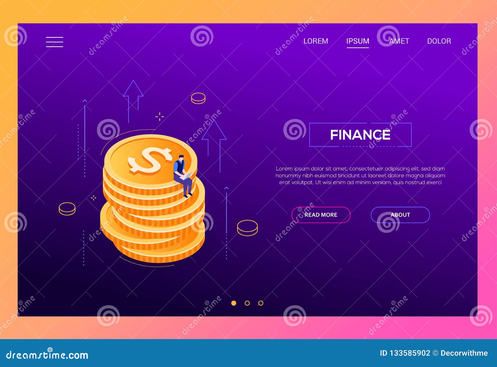 Finance Concept - Modern Isometric Vector Web Banner Stock Vector ...