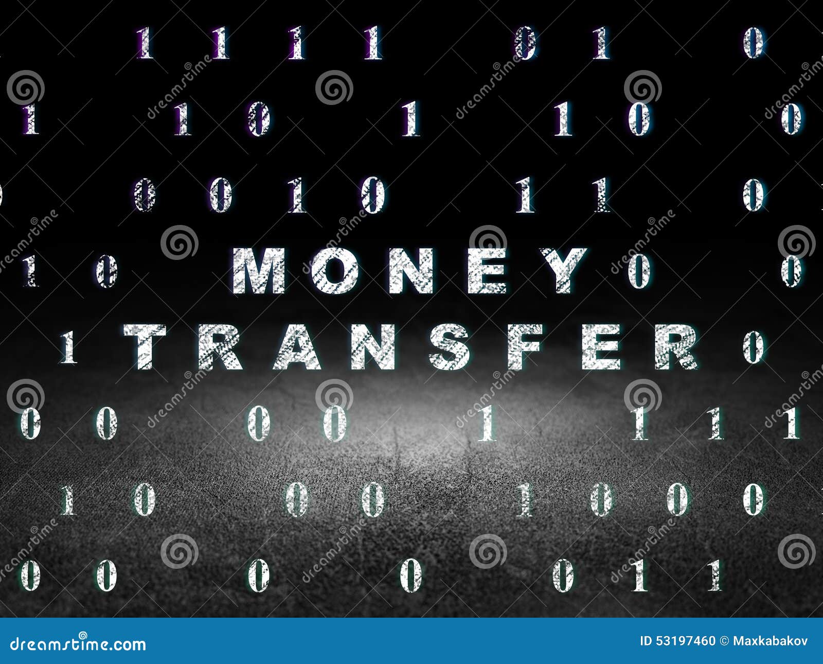 Finance Concept: Money Transfer in Grunge Dark Stock Photo - Image of ...