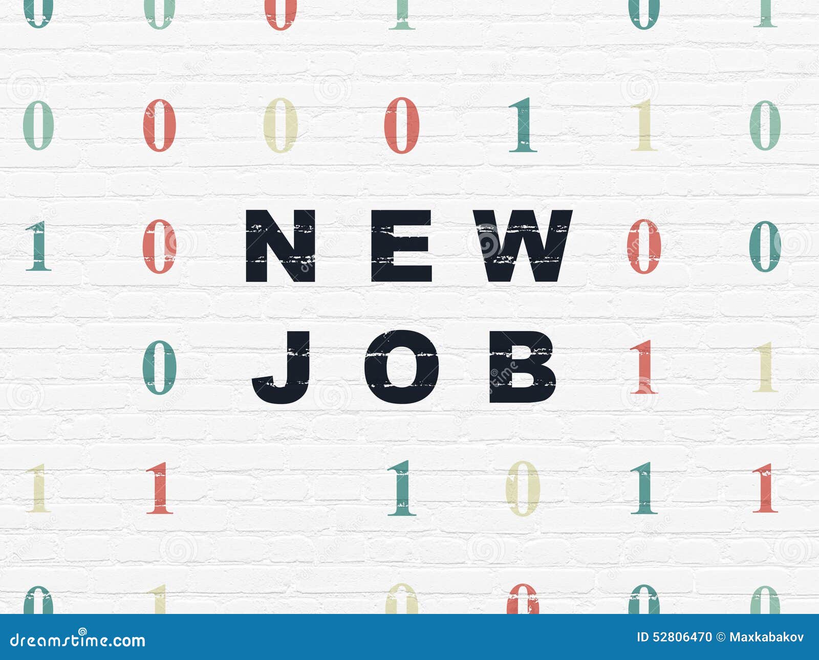 Finance Concept: New Job On Wall Background Stock Illustration ...