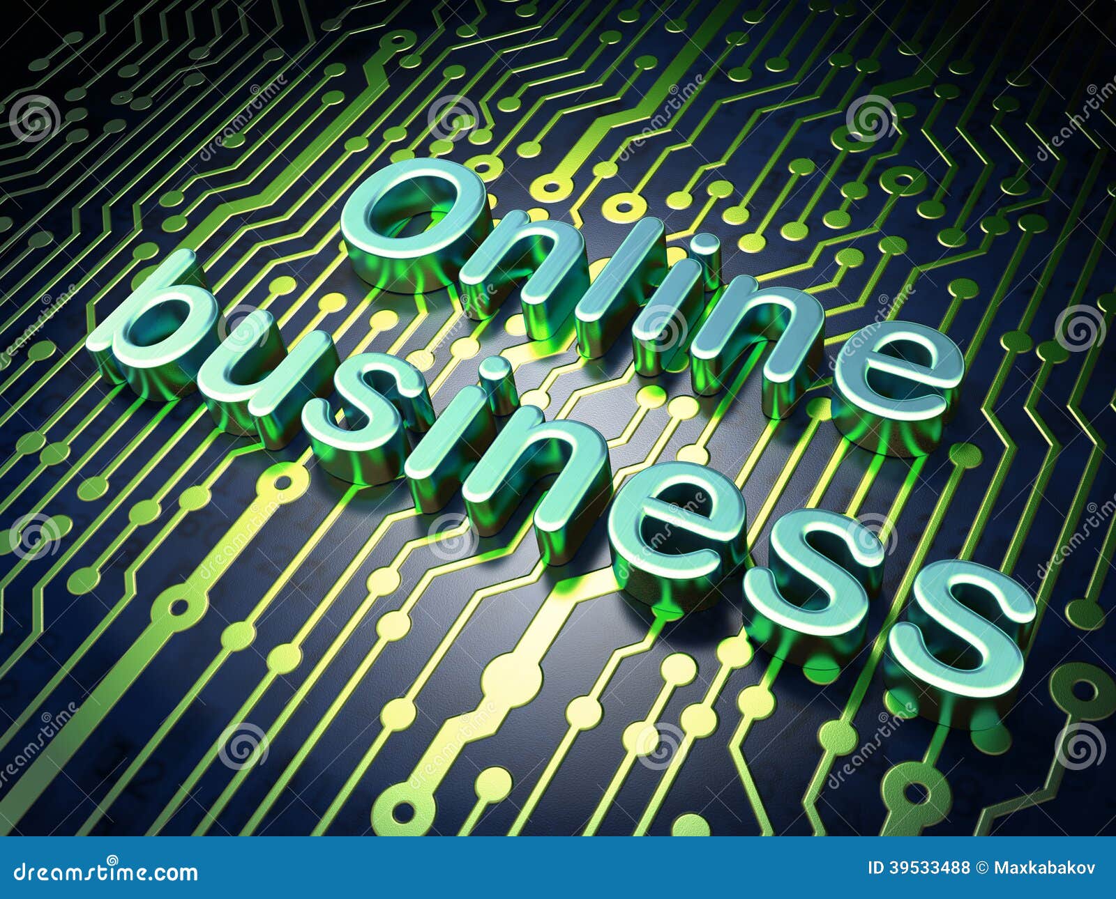 Finance Concept: Online Business on Circuit Board Background Stock ...