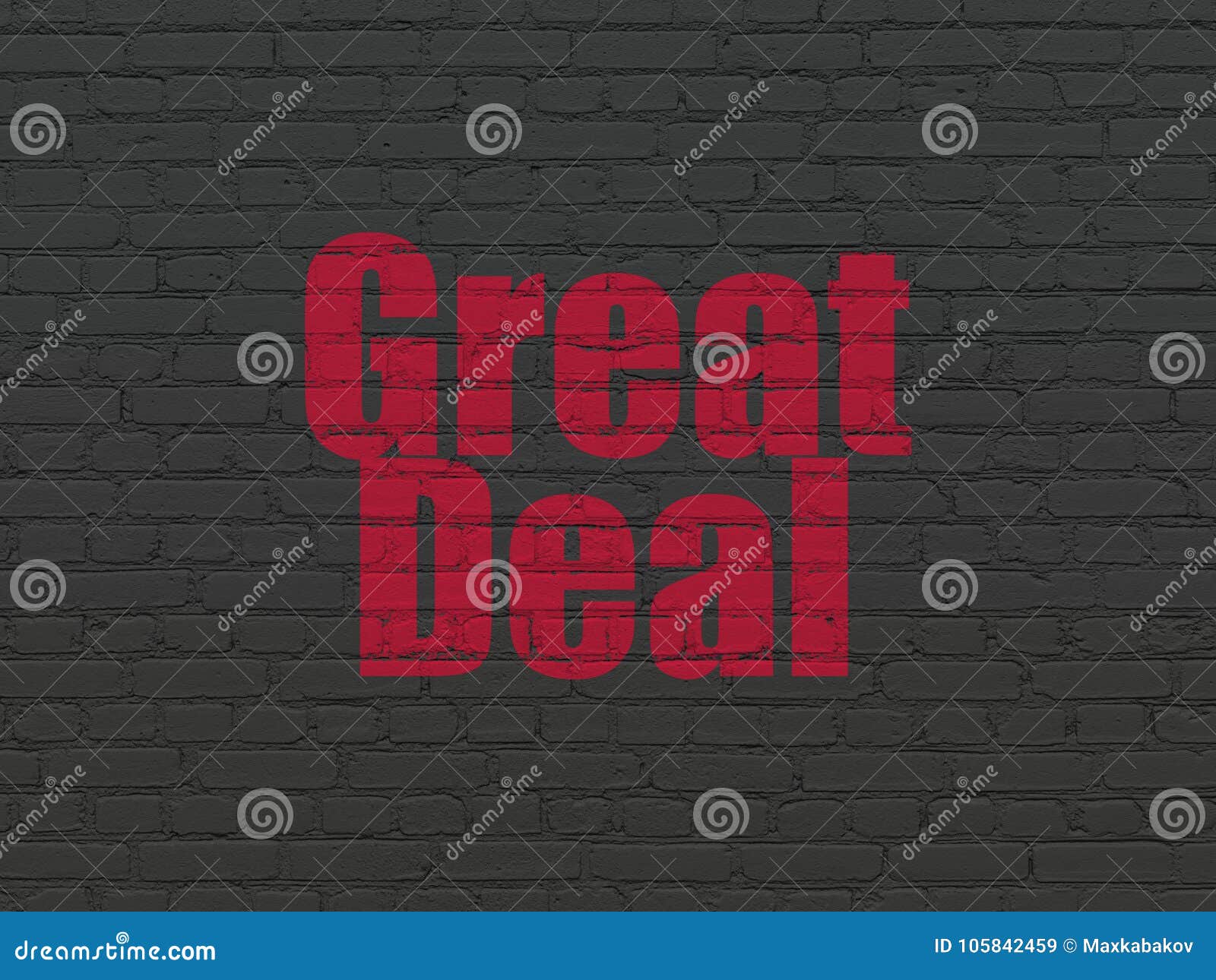 Finance Concept: Great Deal on Wall Background Stock Illustration ...