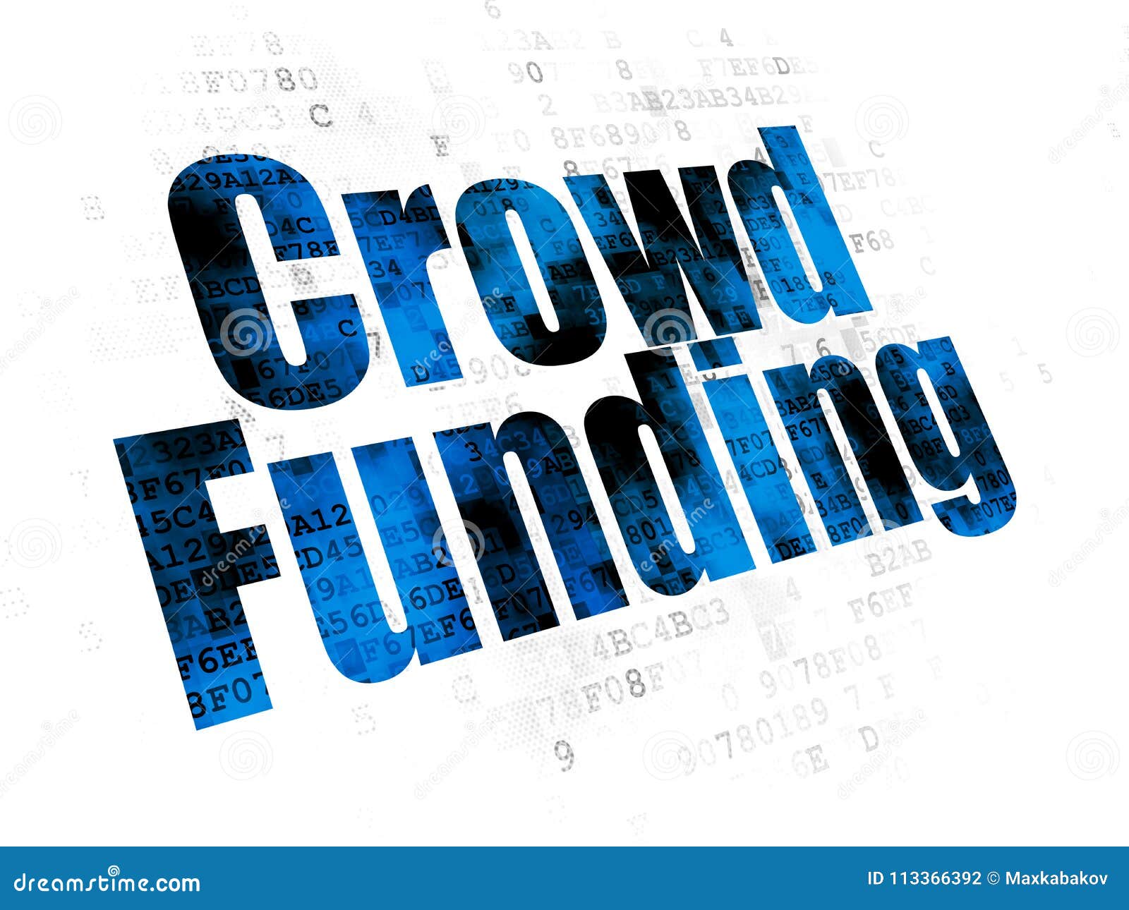 Finance Concept: Crowd Funding on Digital Background Stock Illustration ...