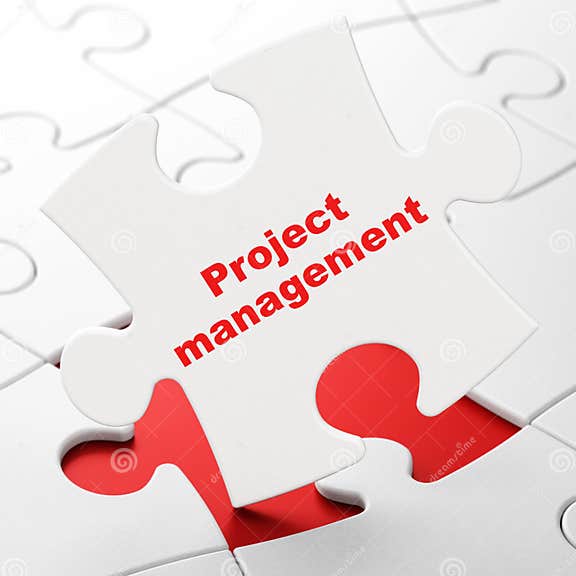 Finance Concept: Project Management on Puzzle Background Stock ...