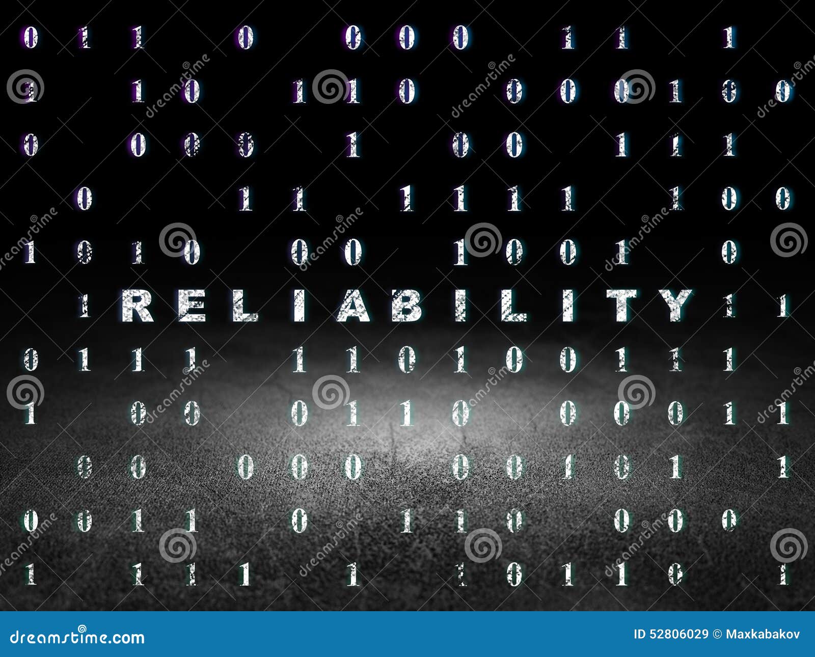 Finance Concept: Reliability in Grunge Dark Room Stock Illustration ...