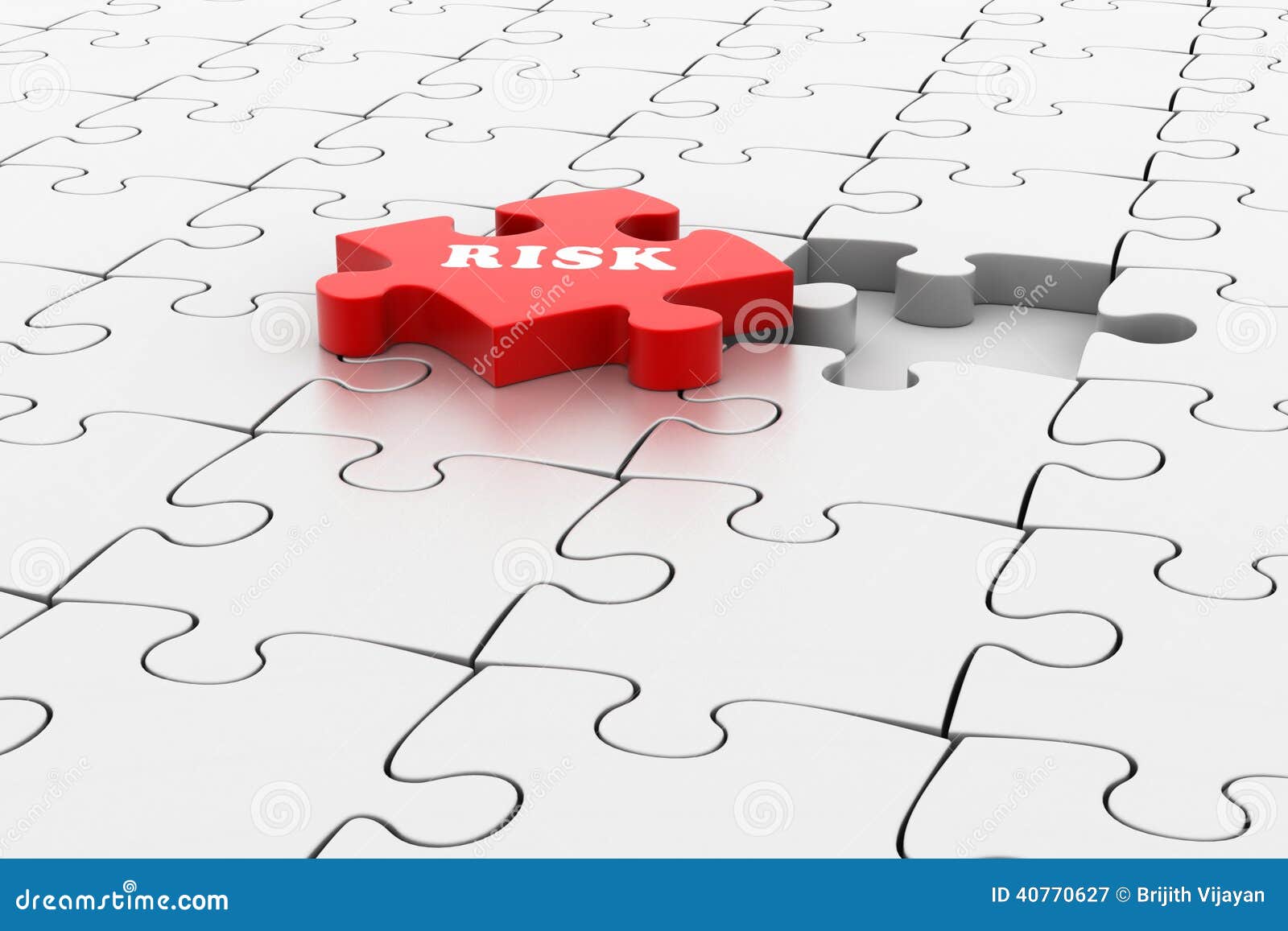 Finance Concept: Risk on Red Puzzle Piece Stock Illustration ...