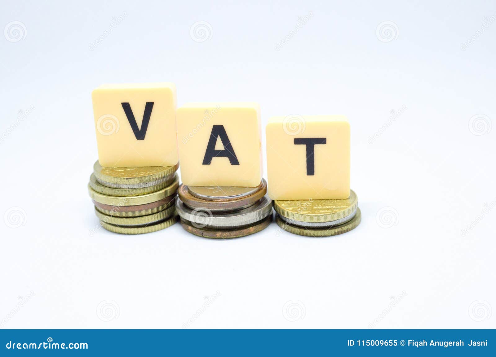 Finance Concept with Stack of Coins - VAT Value Added Tax Written on ...
