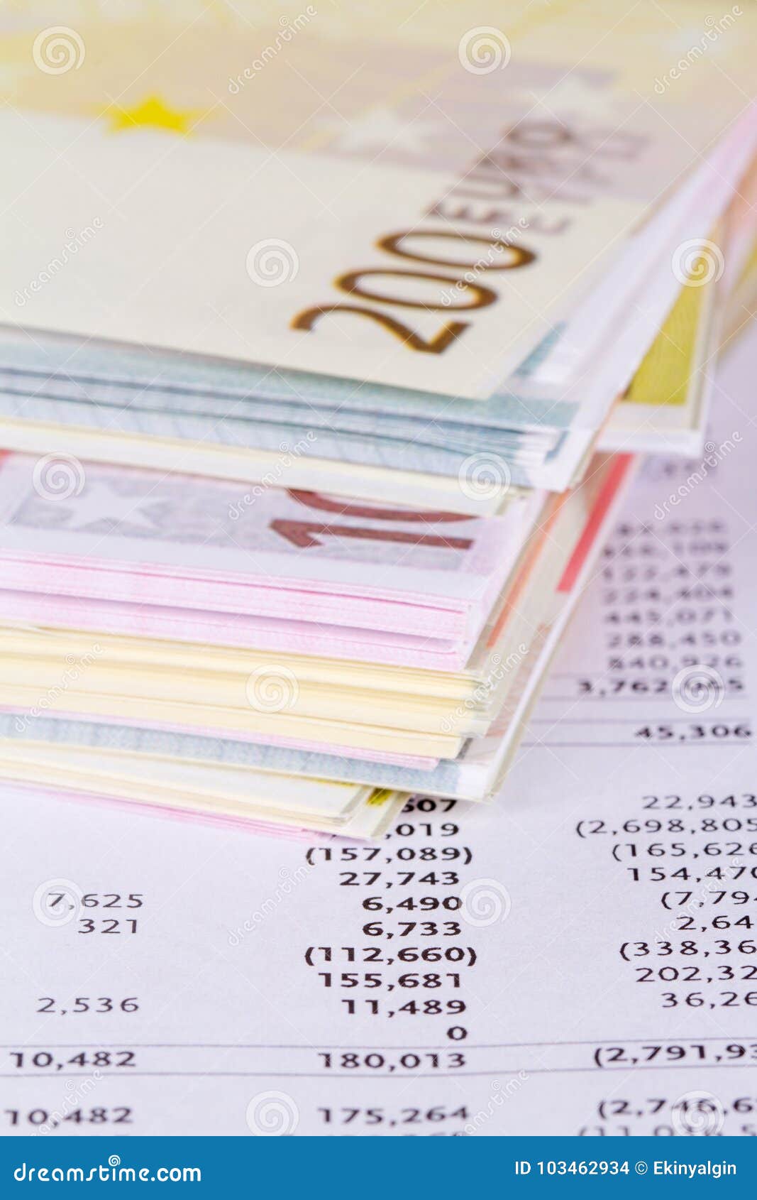 Graph Chart Management with Euro Banknotes Stock Photo - Image of ...