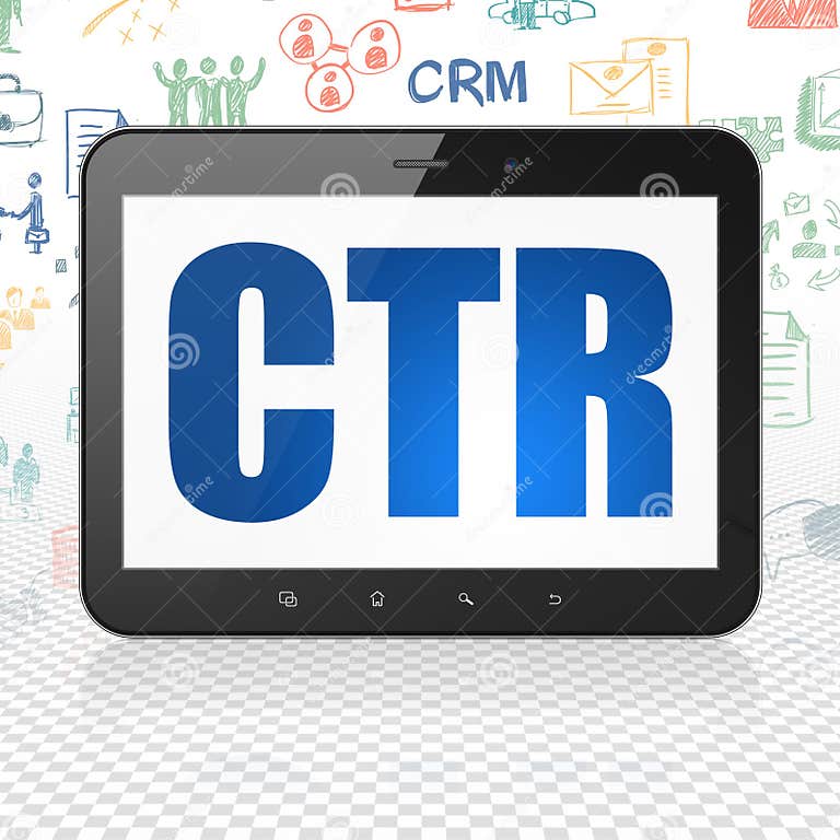 Finance Concept: Tablet Computer with CTR on Display Stock Image ...