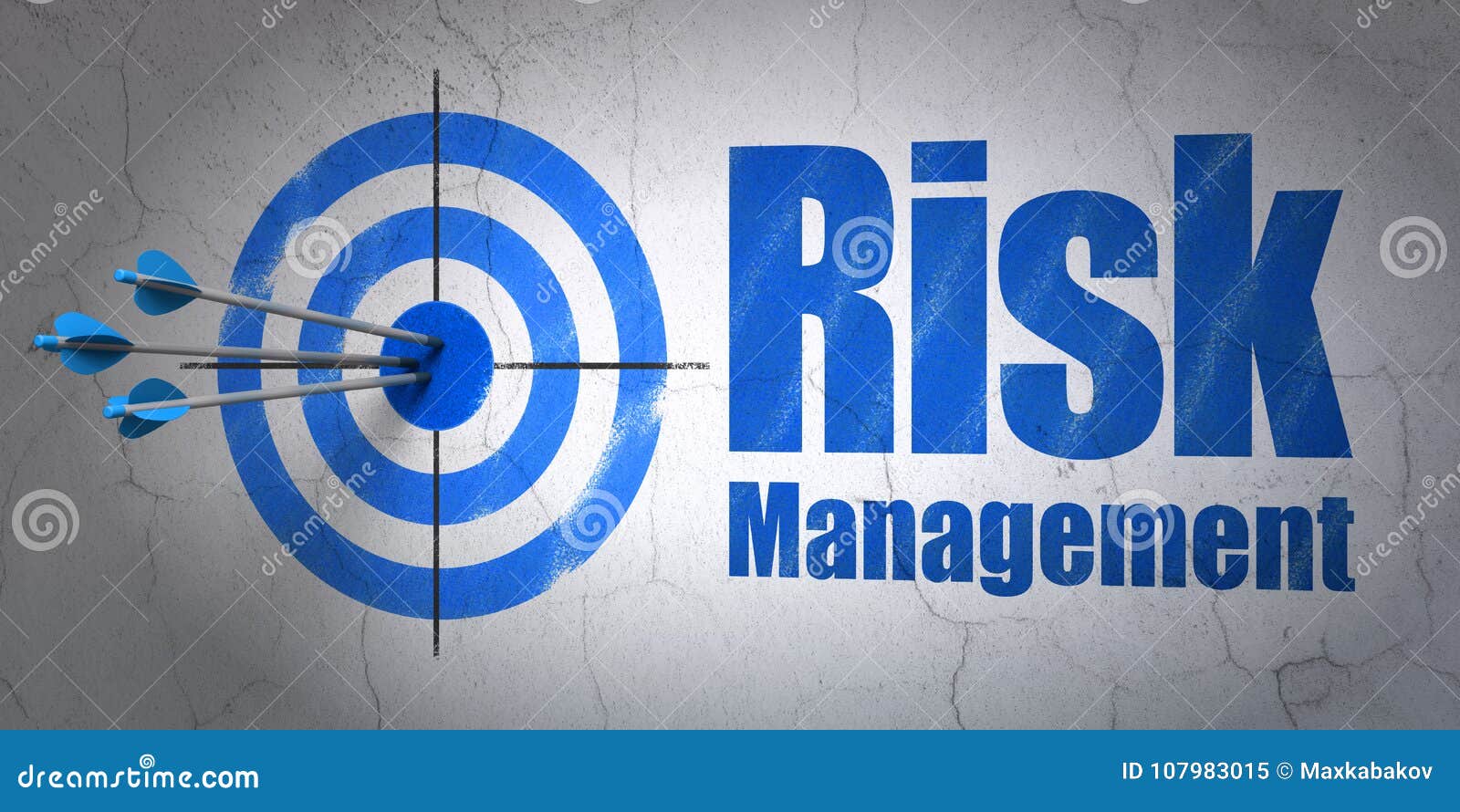 Finance Concept: Target and Risk Management on Wall Background Stock ...