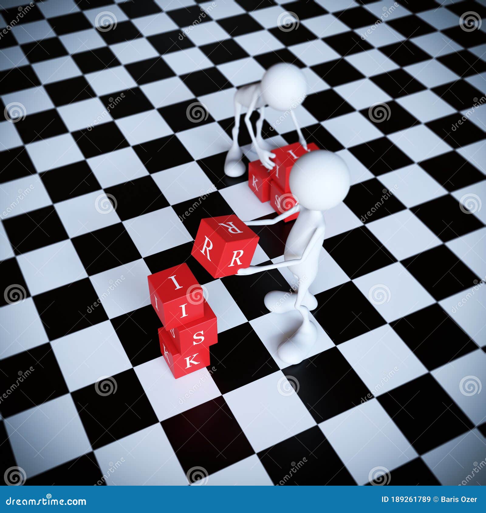 Finance Concept. Two White Characters Stacking Red Cubes Stock ...