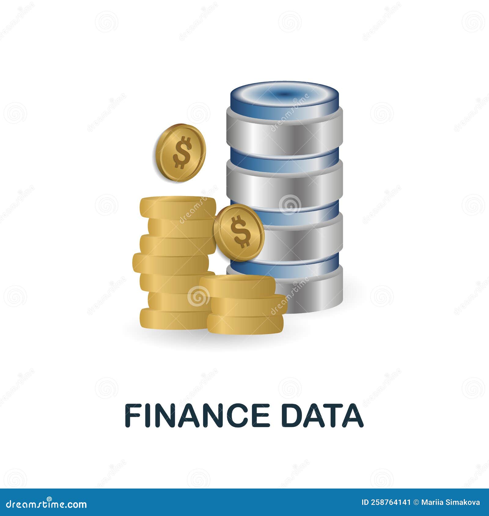 Finance Data Icon. 3d Illustration from Project Development Collection ...