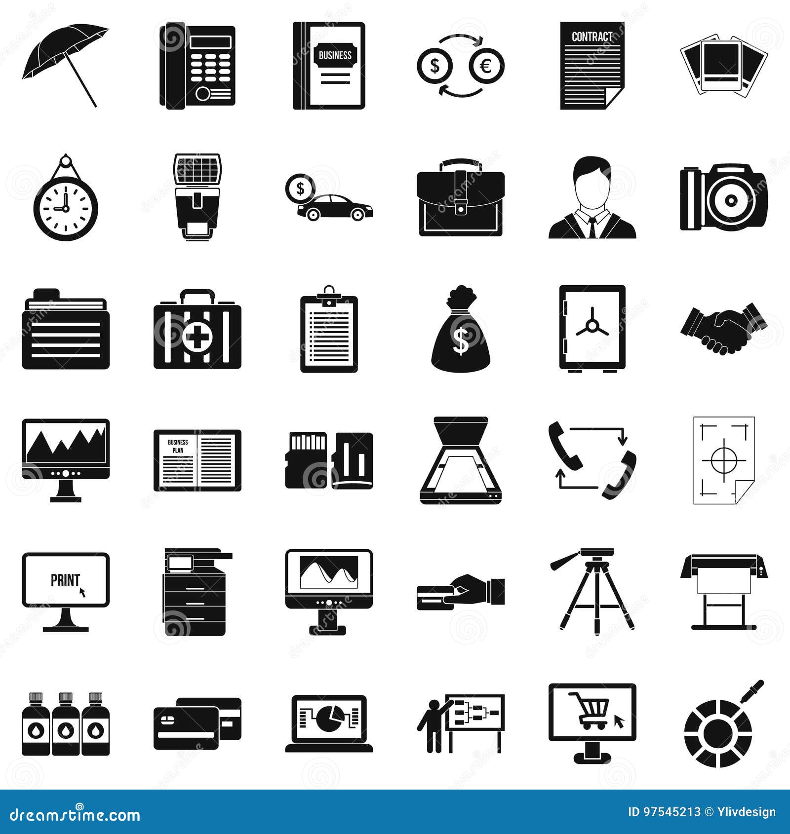 Finance Department Icons Set, Simple Style Stock Vector - Illustration ...